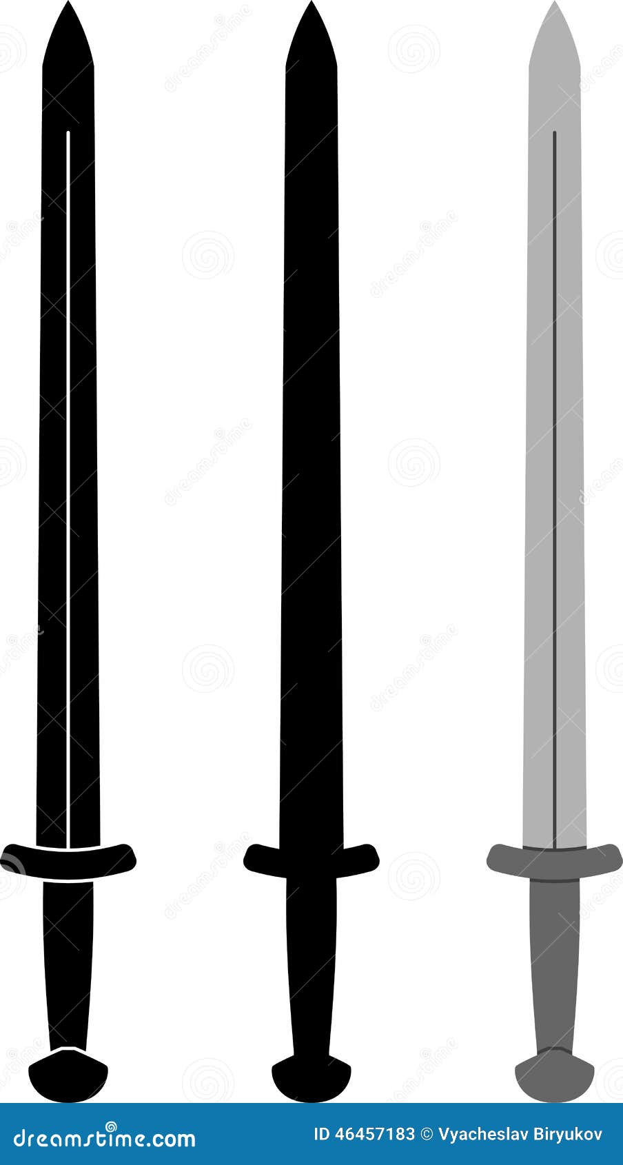 Medieval Sword Vector Flat Illustration. Icon Of Sword Excalibur ...
