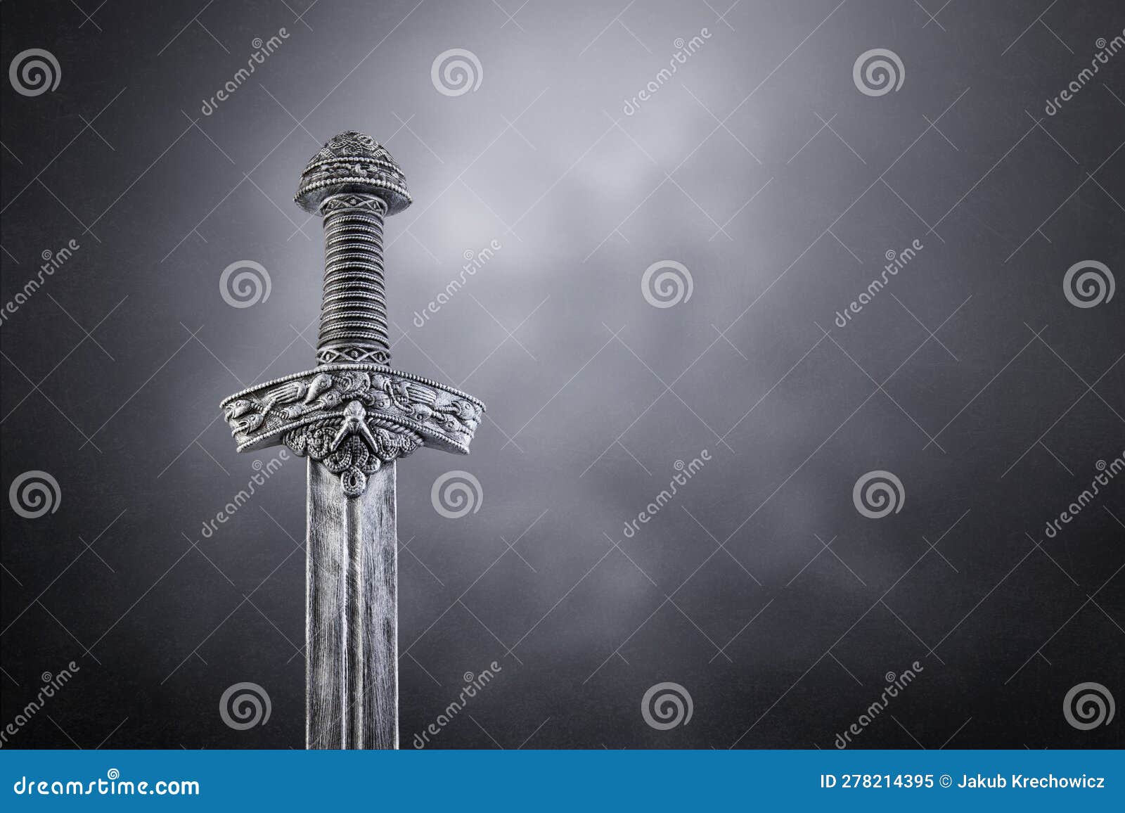 Medieval Sword Over Dark Misty Background Stock Image - Image of fairy ...