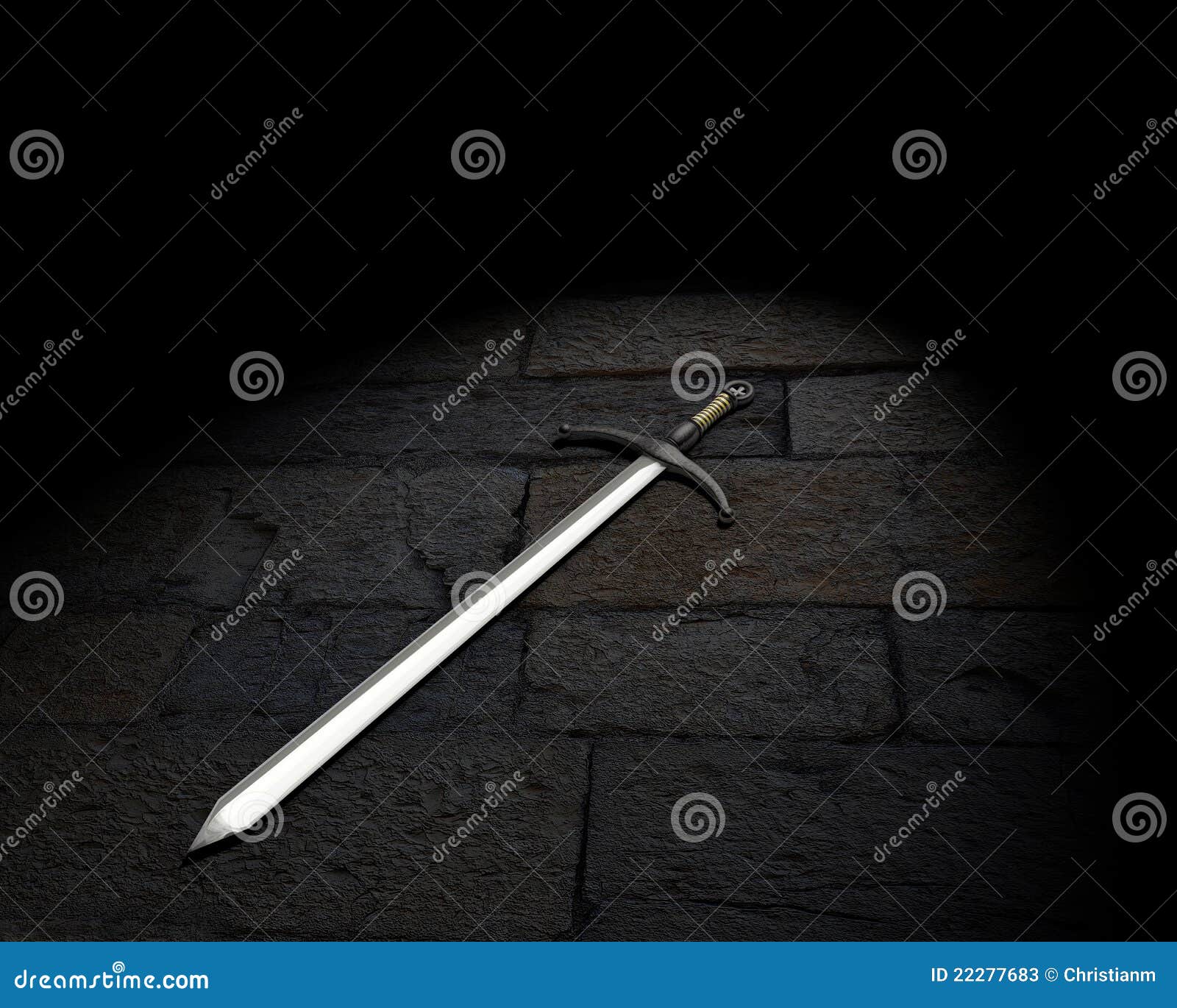 Sword Map Point Shape Concept Illustration Cartoon Vector ...