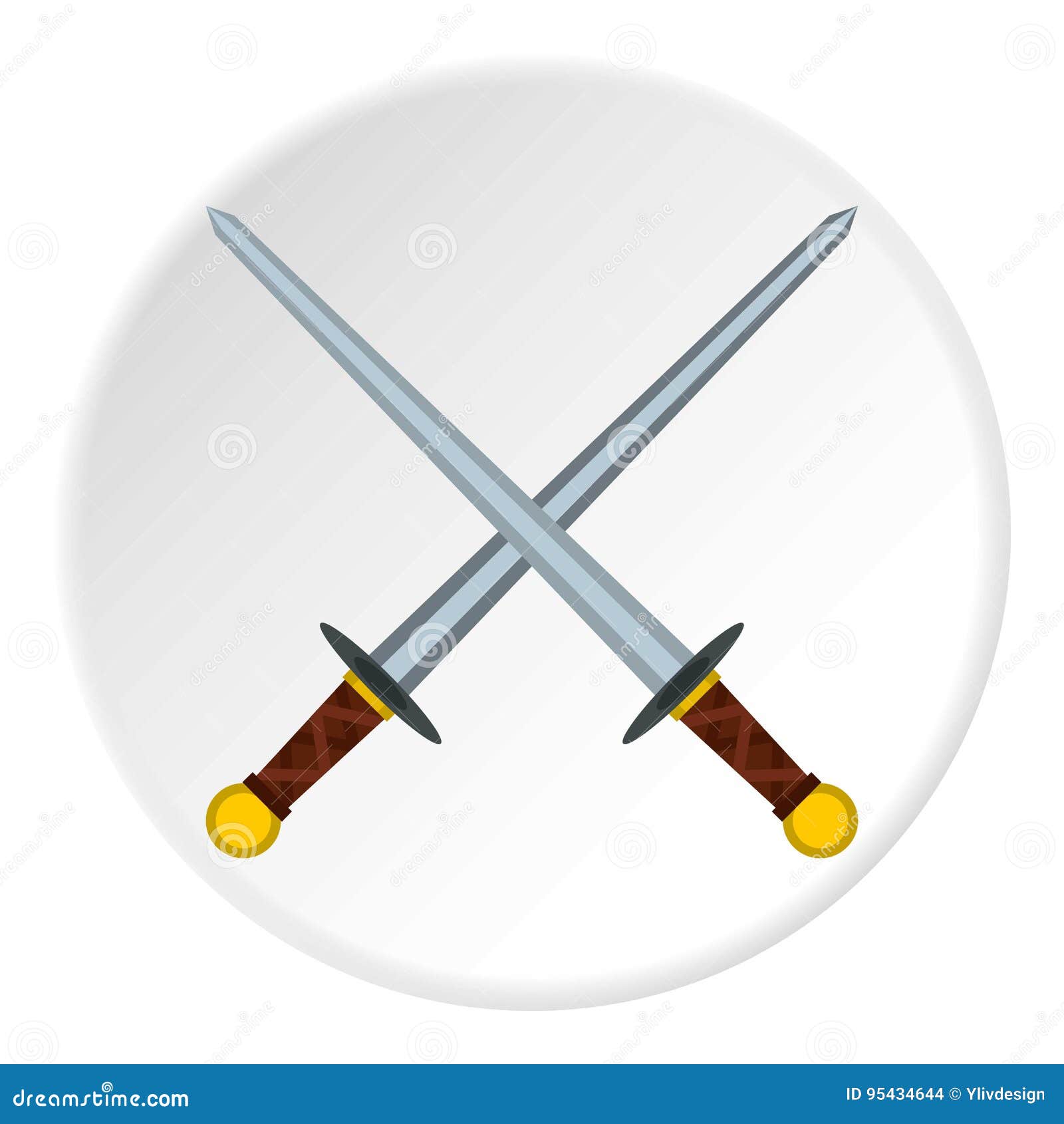 Medieval Swords Icon Circle Stock Vector - Illustration of metal, lord ...