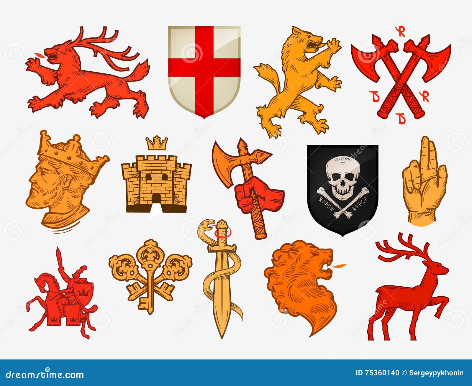 Medieval Symbols or Icons. Collection Vector Logos Stock Vector ... Medieval Symbols or Icons. Collection Vector Logos Stock Vector ...