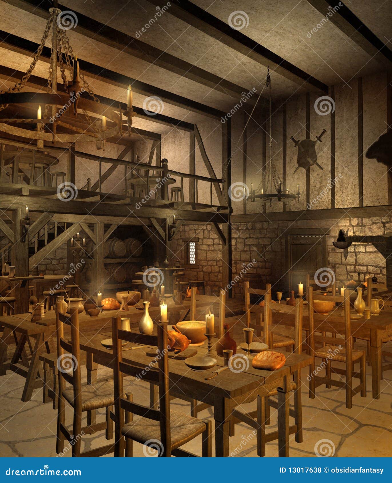 Medieval Tavern Interior Royalty-Free Stock Photography | CartoonDealer ...