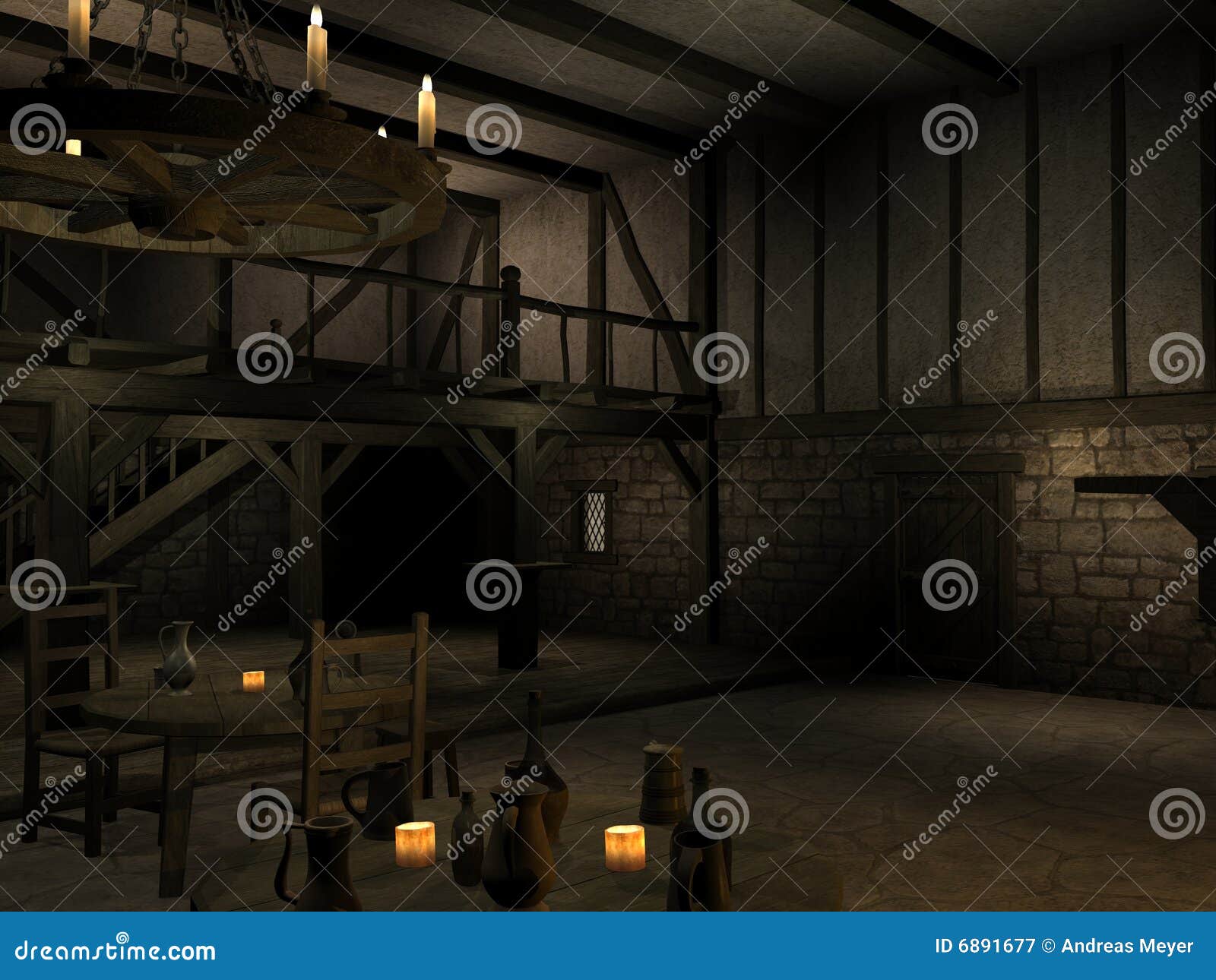 Medieval Tavern Cartoon Vector Illustration | CartoonDealer.com #258312907