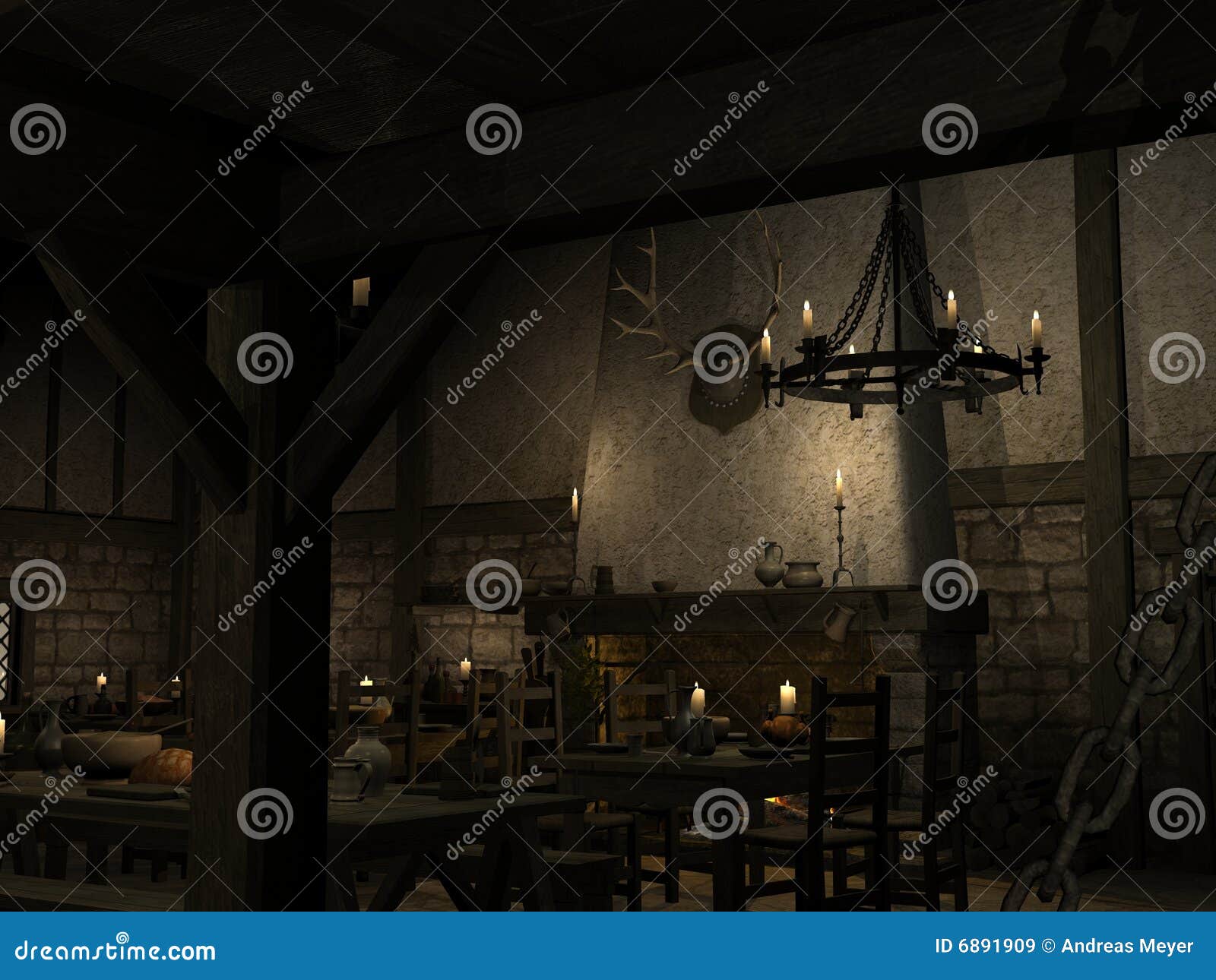 Medieval Tavern Cartoon Vector Illustration | CartoonDealer.com #258312907