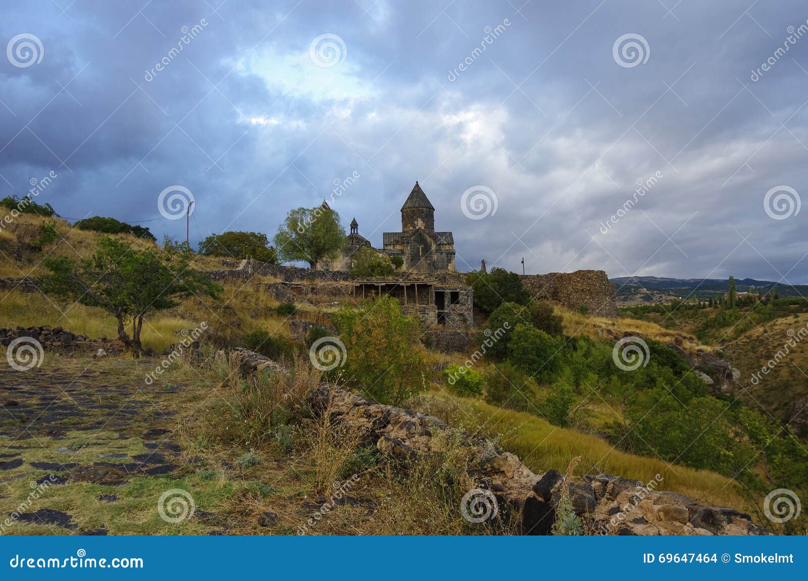 Medieval Tegher Monastery Complex, on the Slope of Aragats Mount Stock ...