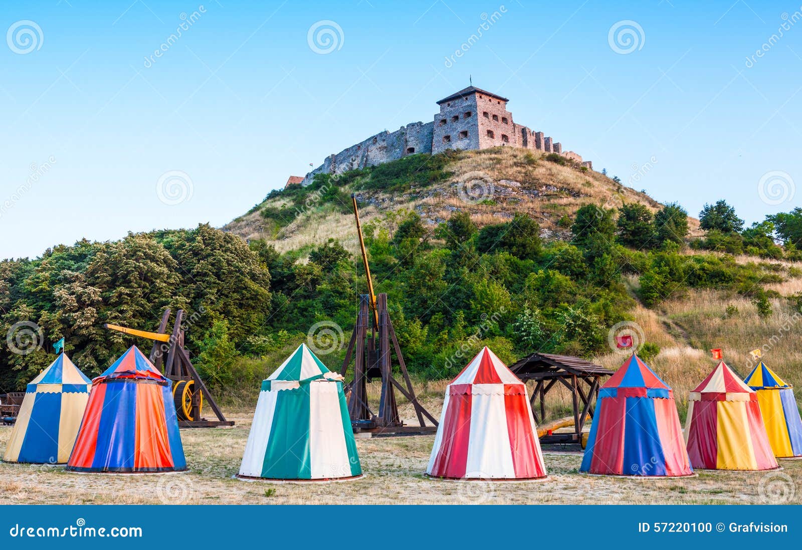 Medieval tent stock photo. Image of famous, blue, architecture - 57220100