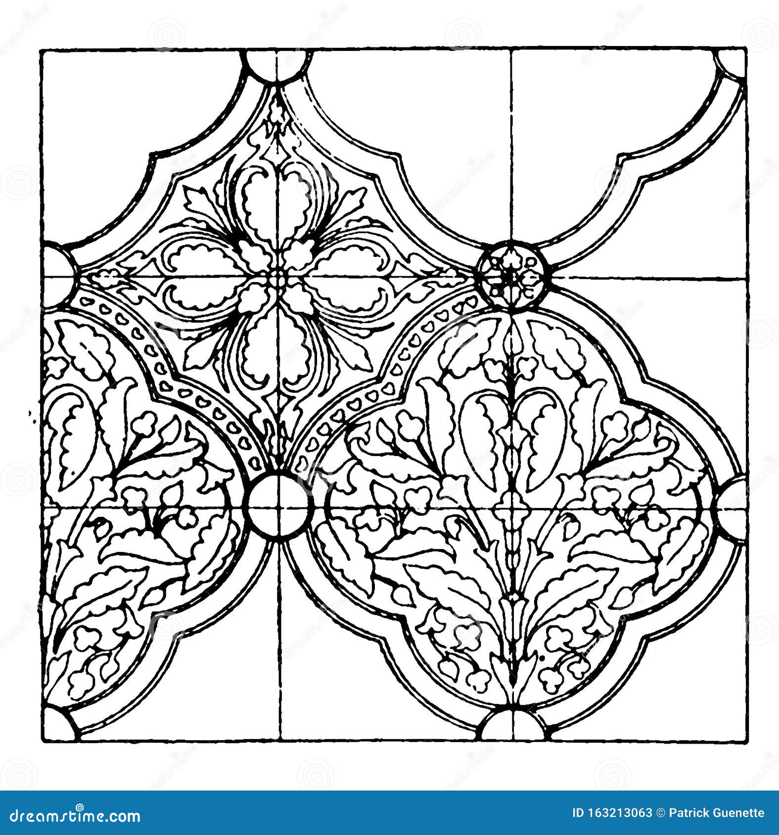 Medieval Textile Pattern Is A Richly Embroidered Pattern, Vintage ...