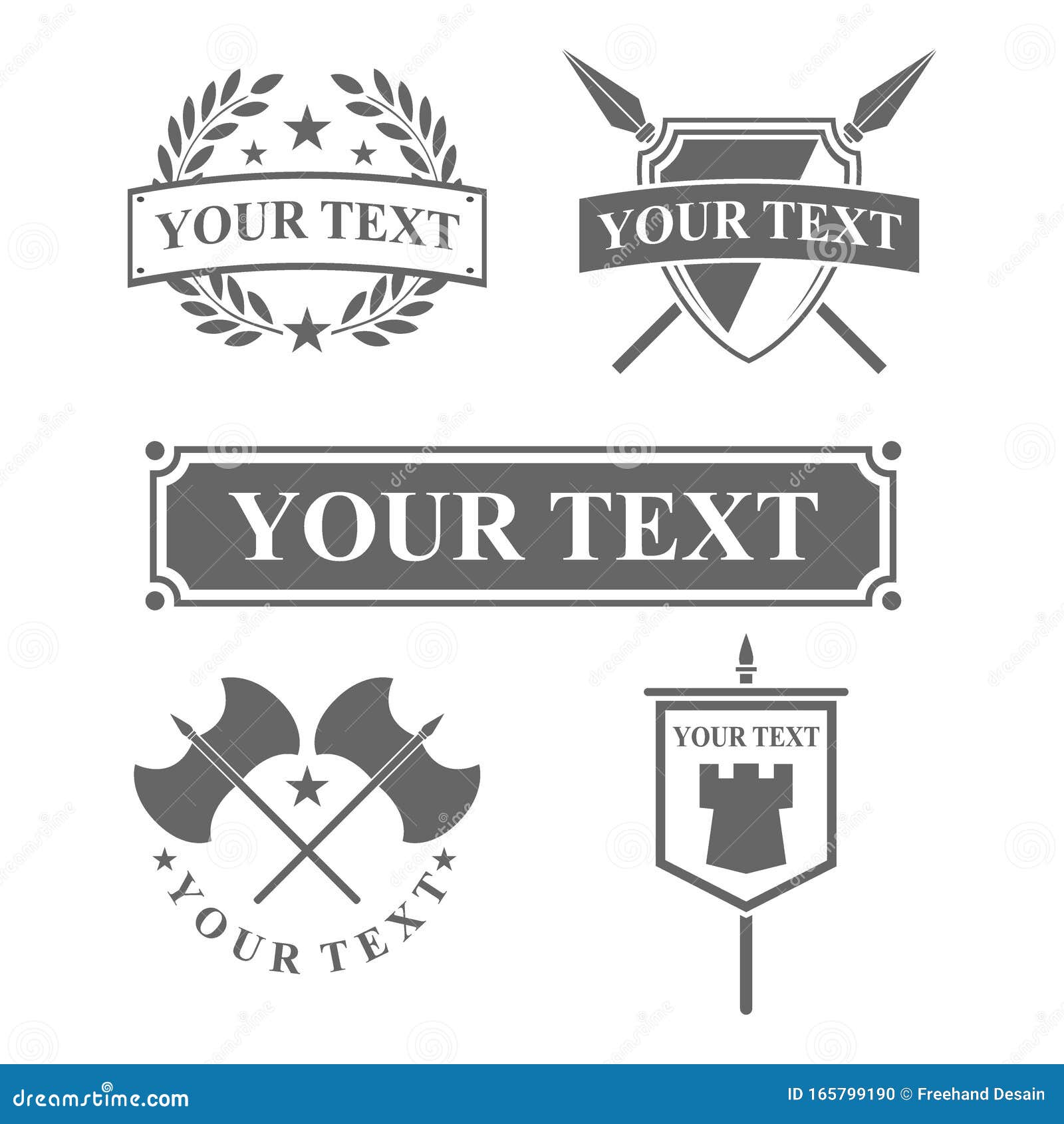 Medieval Theme Logo Set Vector Stock Vector - Illustration of smile ...