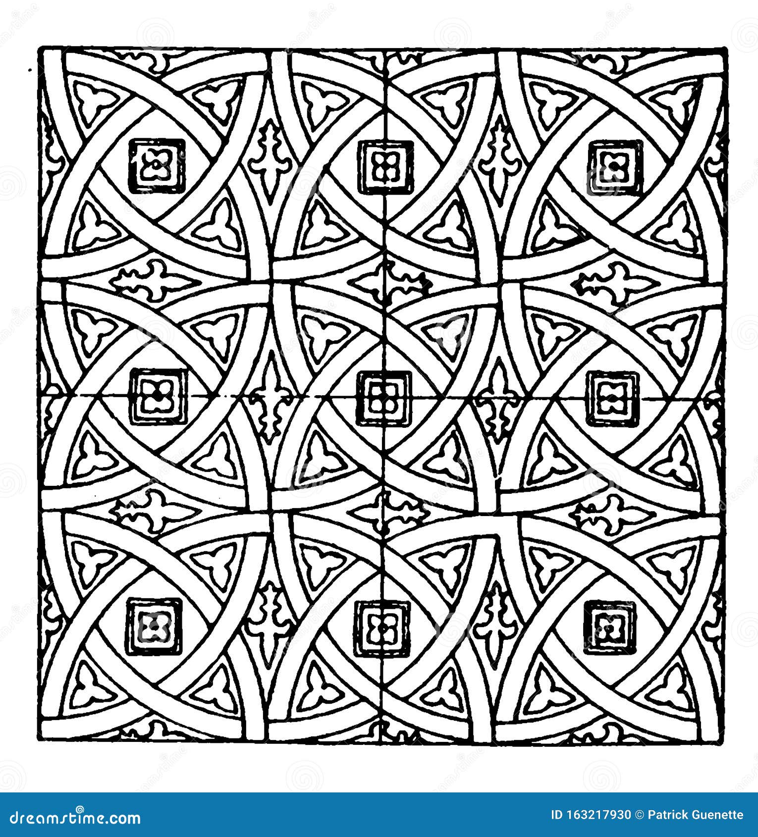 Medieval Tile Pattern Is A Oldest Process Of Fitting Together, Vintage ...
