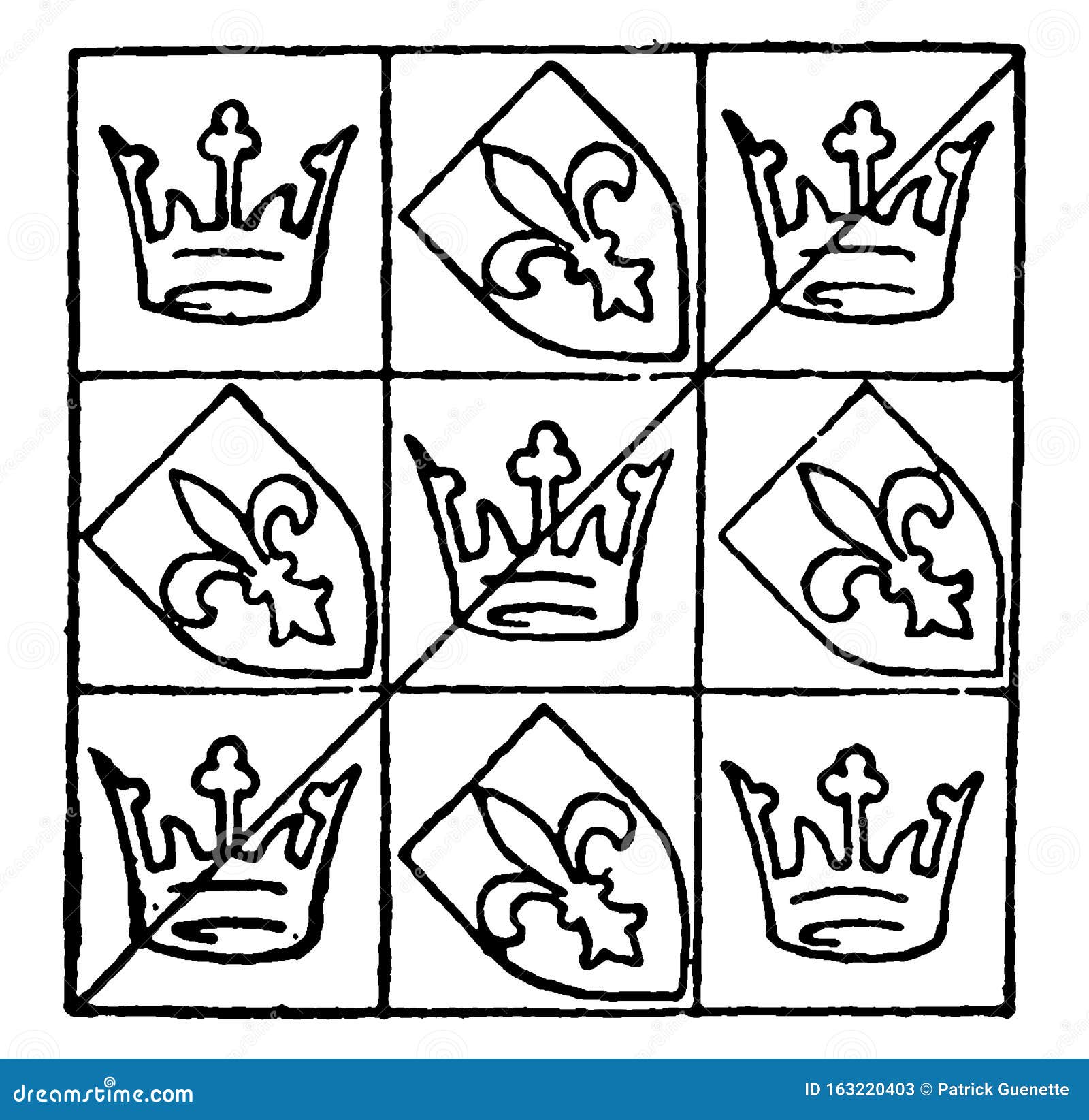 Medieval Tile Pattern Is A Oldest Process Of Fitting Together, Vintage ...