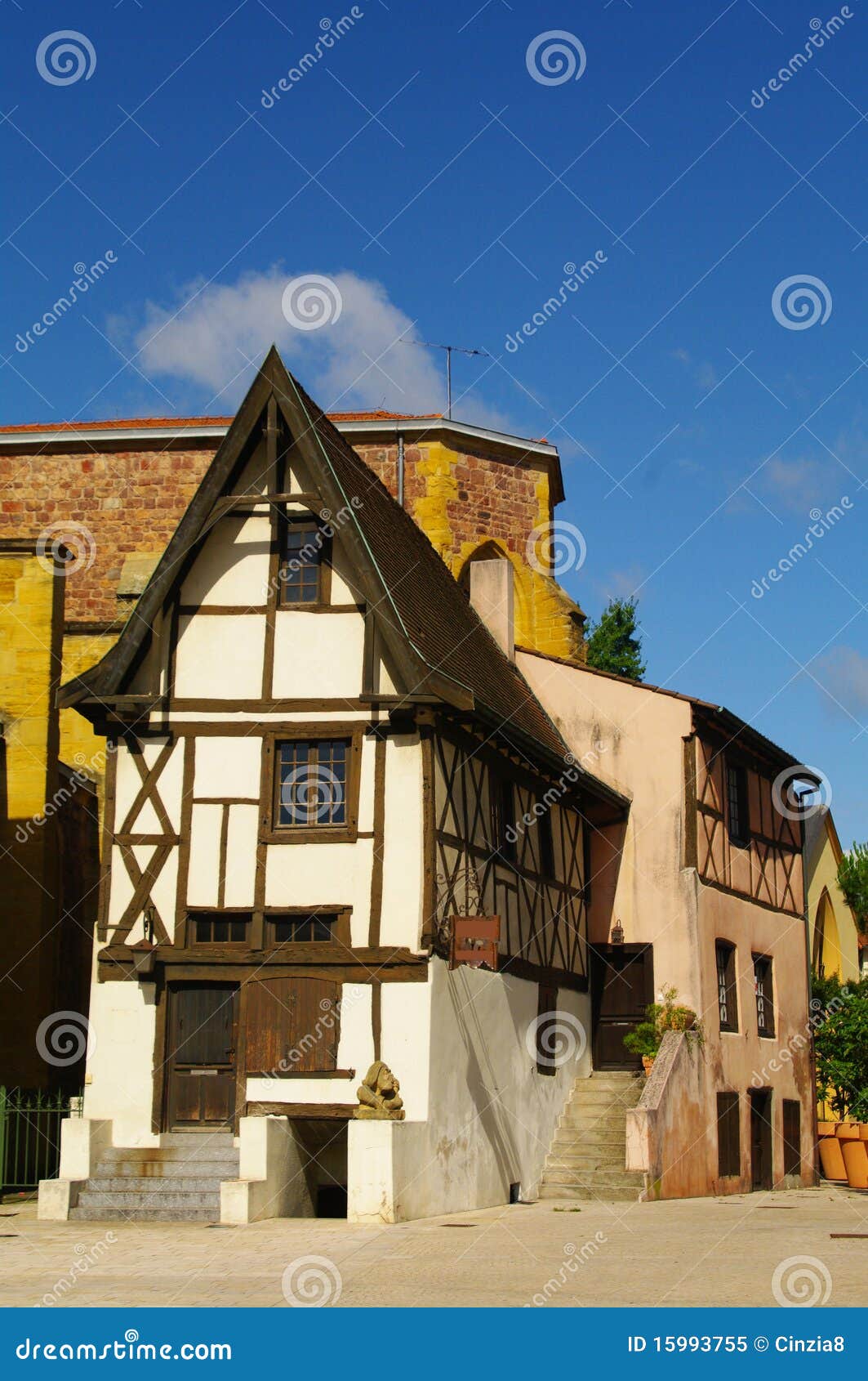 Medieval Timber Framed House Stock Image - Image of europe, religion ...