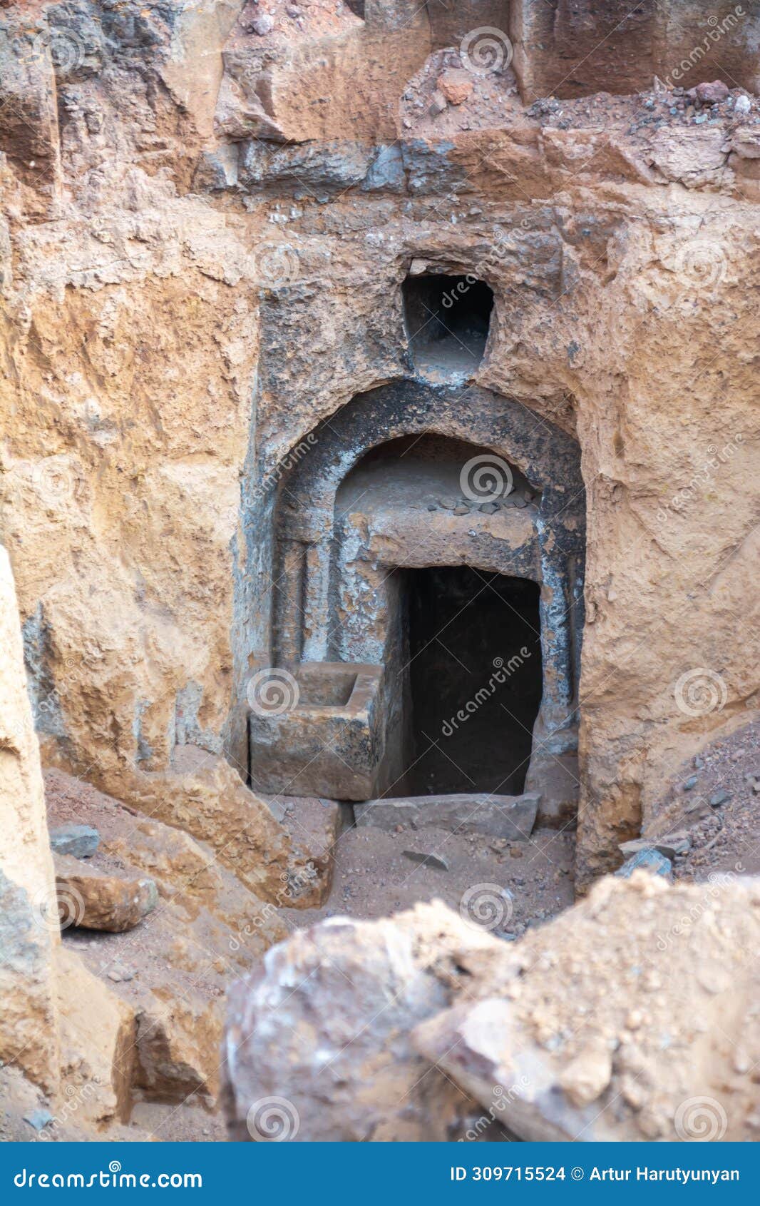 Medieval Tomb Underground. Entrance To the Tomb Stock Photo - Image of ...