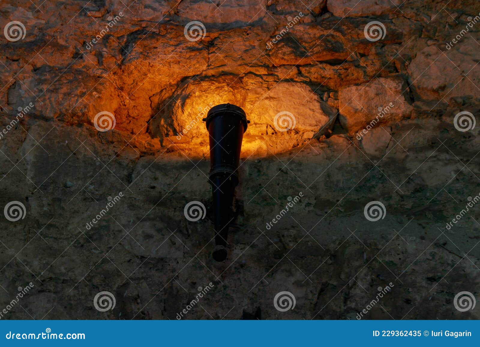 Medieval Torch Stand or Mount. Background with Copy Space Stock Image ...