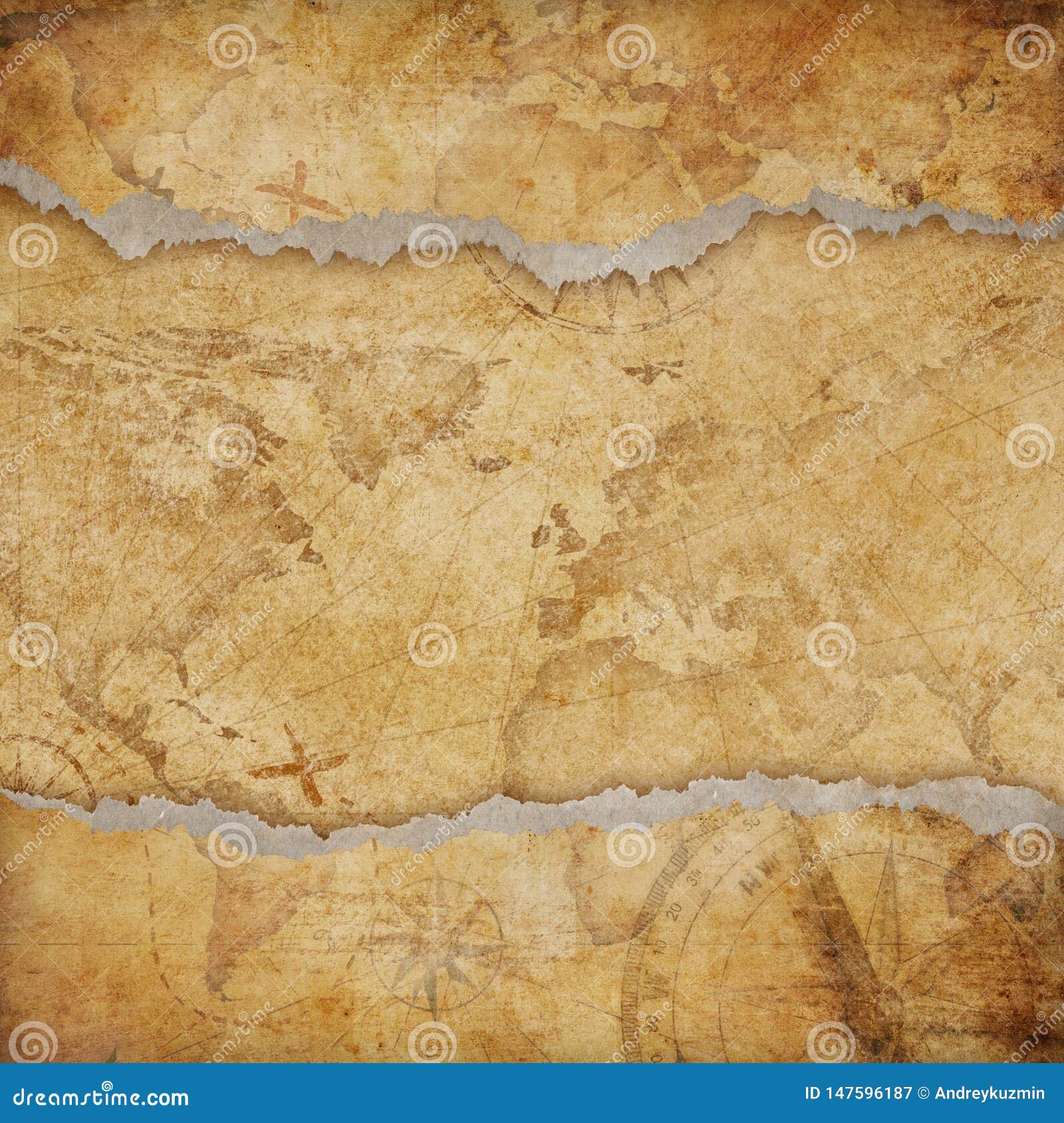 Vintage Torn World Map Illustration Stock Image - Image of rustic ...