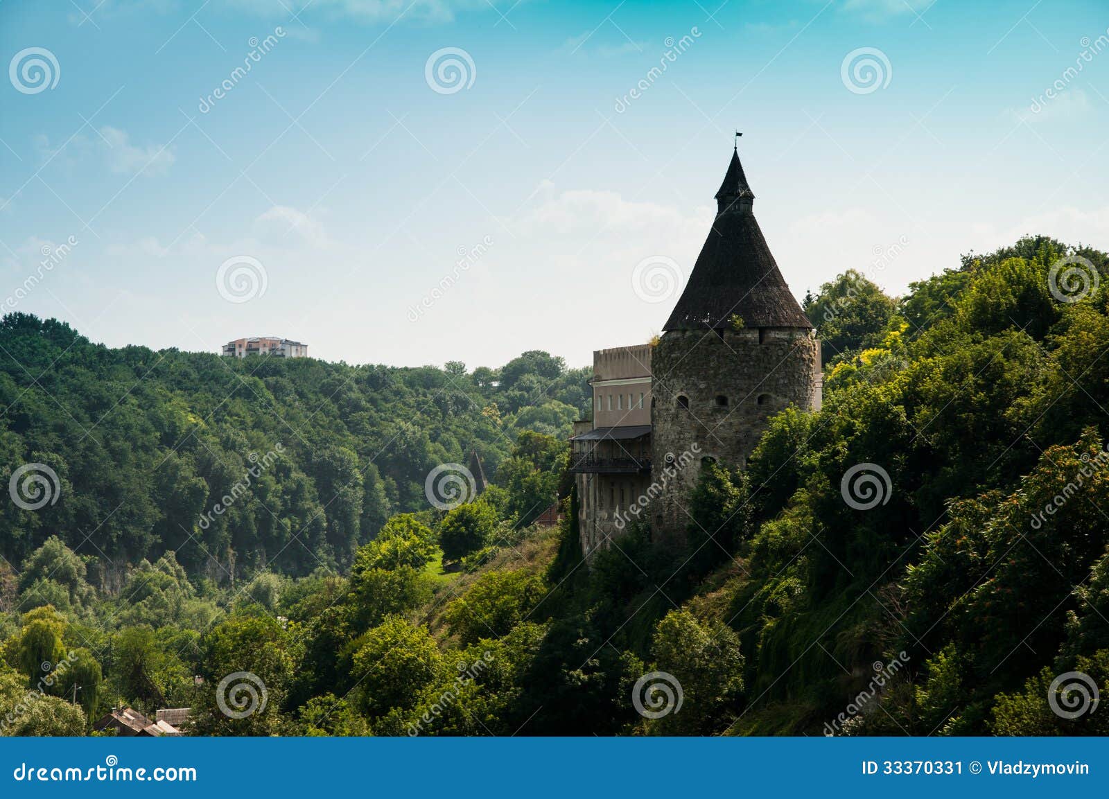 Medieval Tower of a Small Castle, in the Rock Stock Image - Image of ...