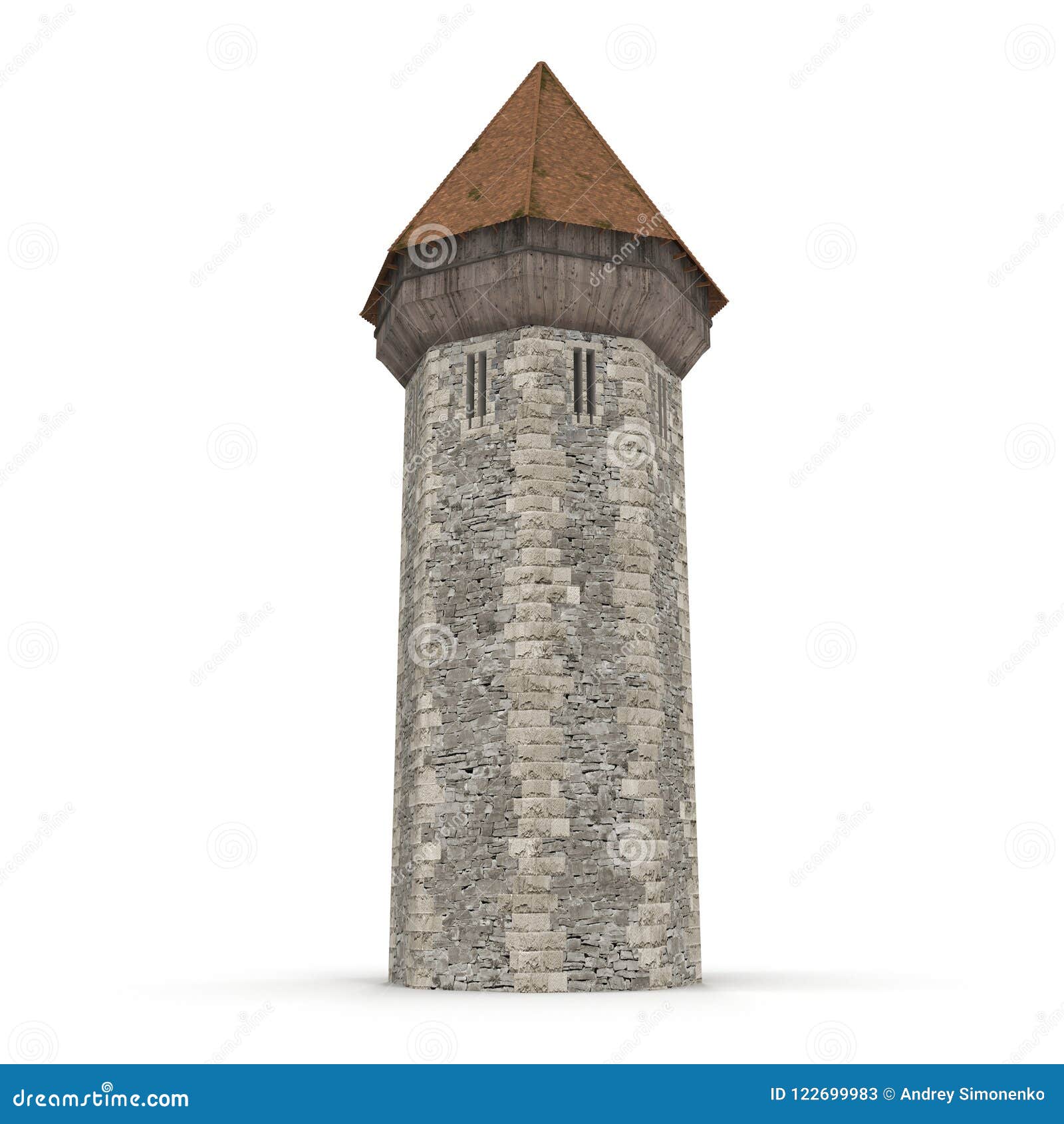 Medieval Tower In Night With Starry Sky, Ai Illustration ...