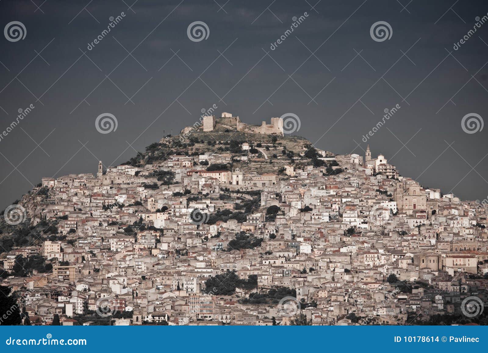 Medieval Town Agira, Sicily Stock Photo - Image of church, landscape ...