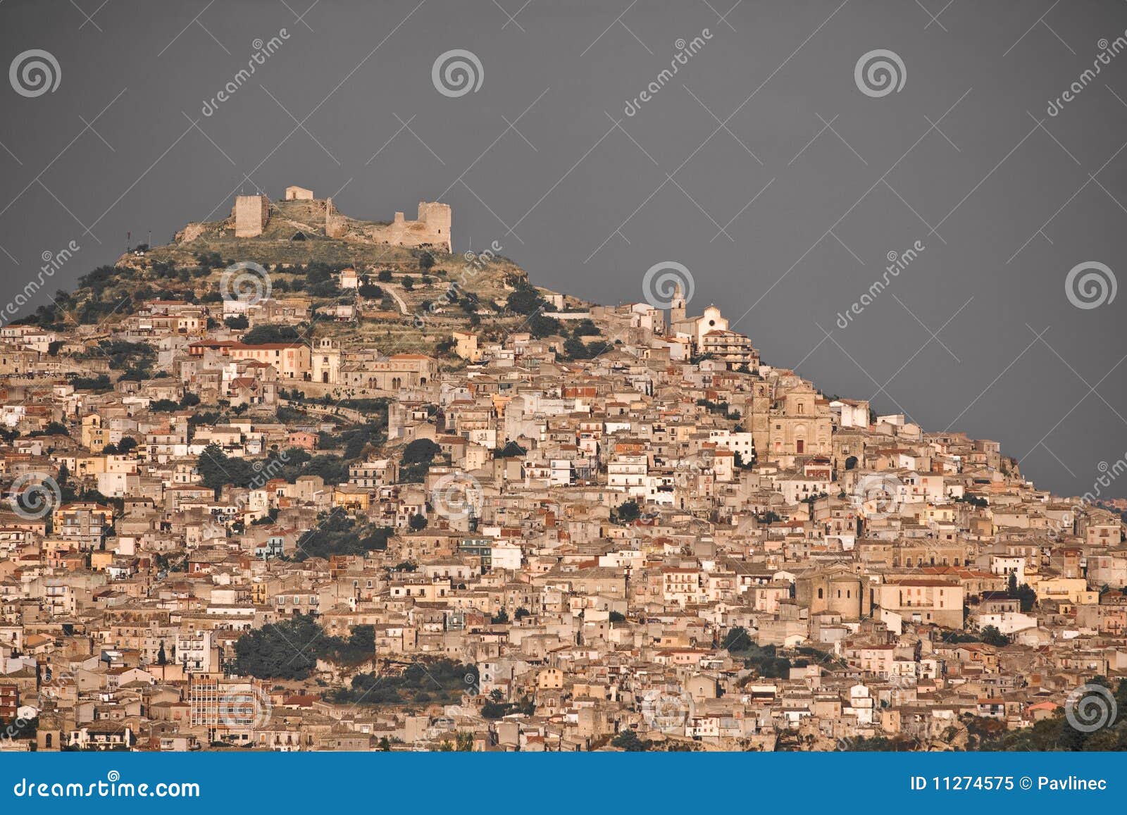 Medieval Town Agira, Sicily Stock Image - Image of retro, outdoors ...