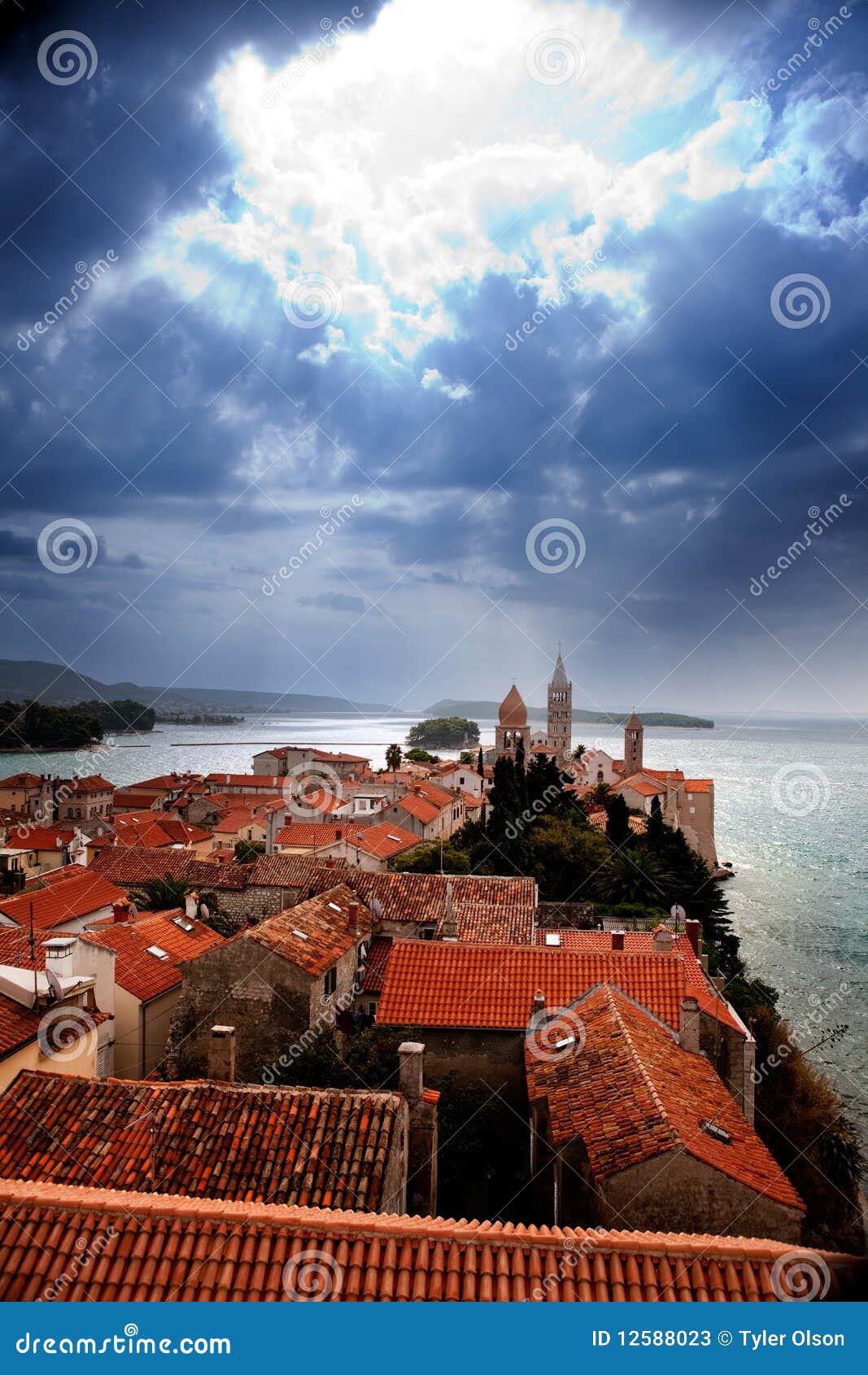 Medieval Town Dramatic Sky stock image. Image of ancient - 12588023
