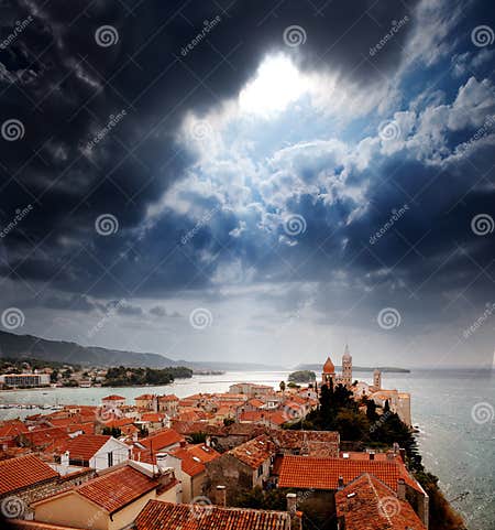 Medieval Town Dramatic Sky stock image. Image of castle - 12588151