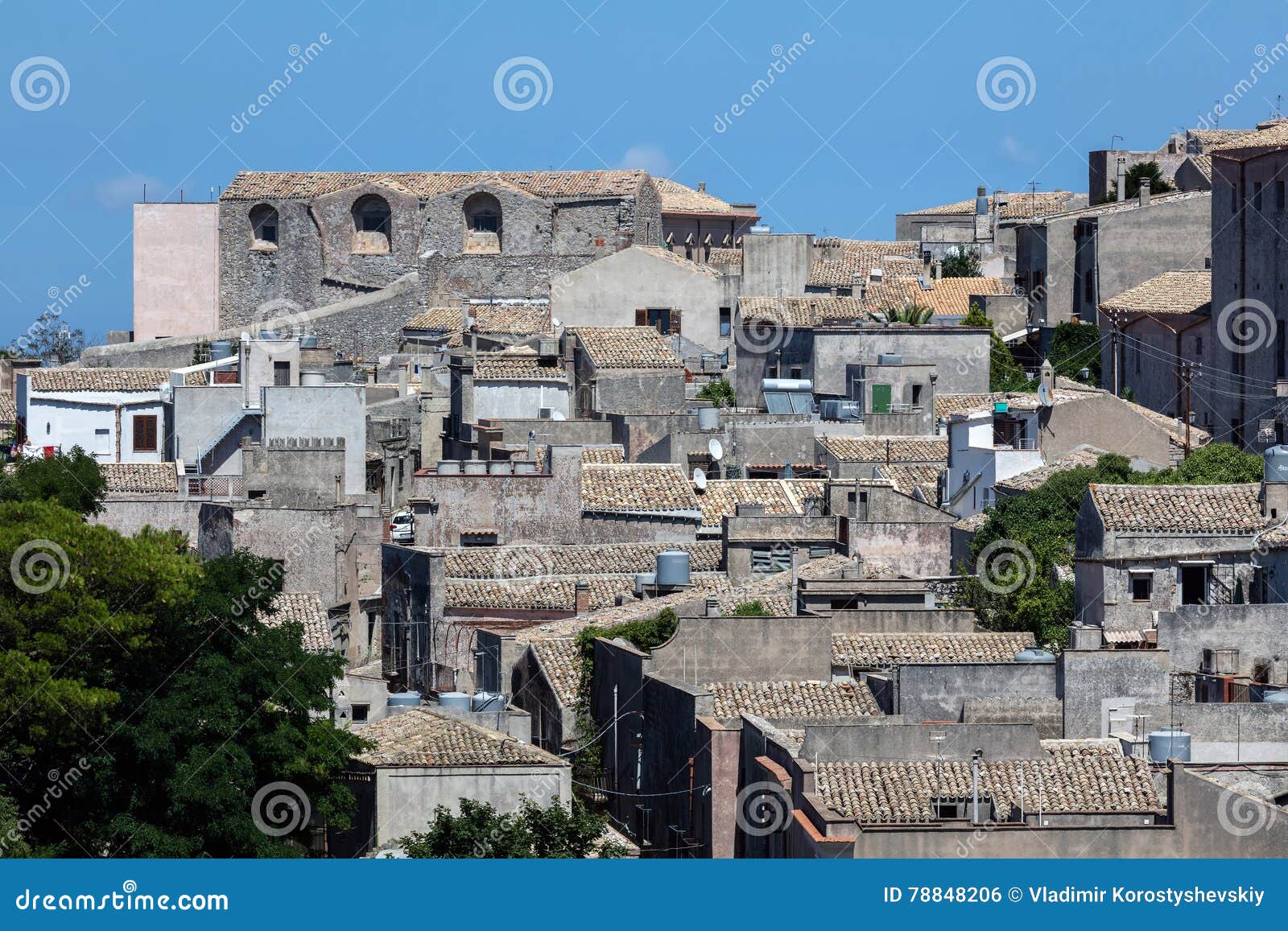 Medieval town of Erice stock photo. Image of town, europe - 78848206