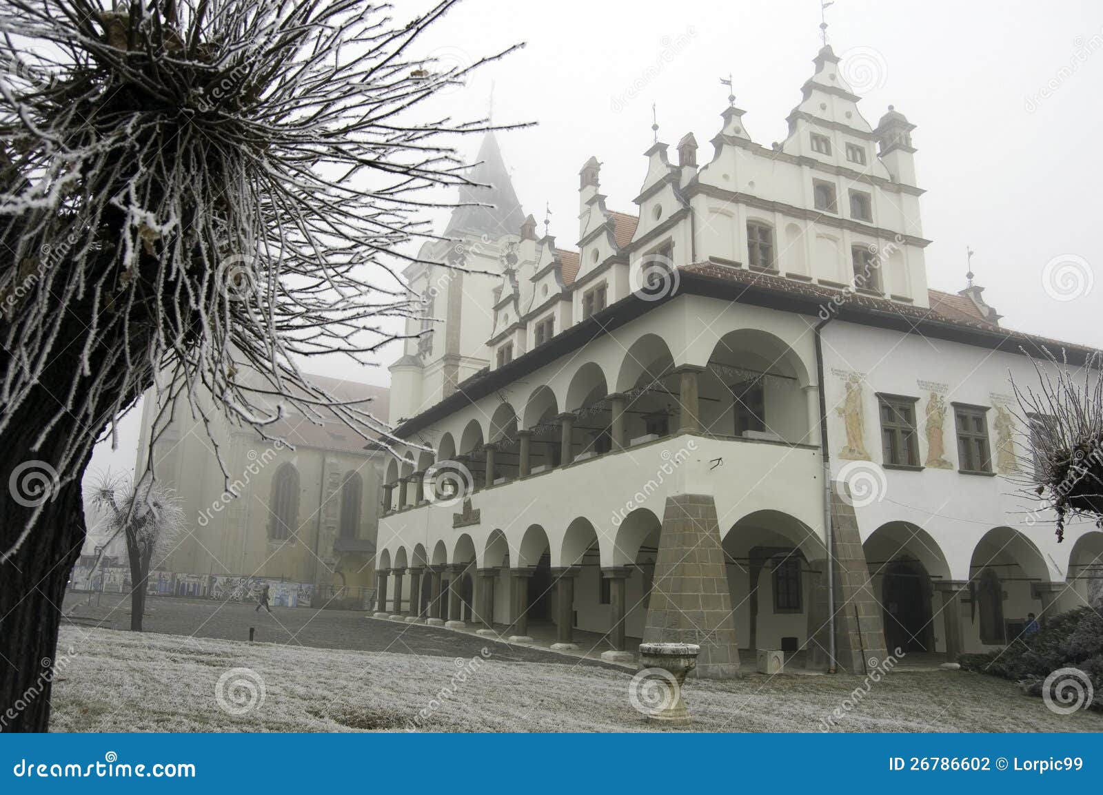 Medieval Town in fog stock photo. Image of europe, historic - 26786602