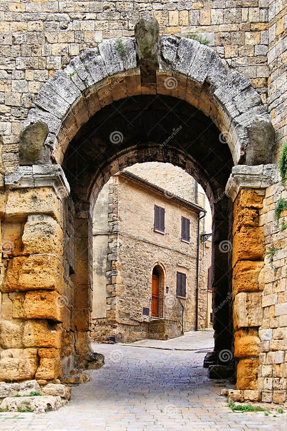 Medieval town gate stock image. Image of italia, aged - 37544907