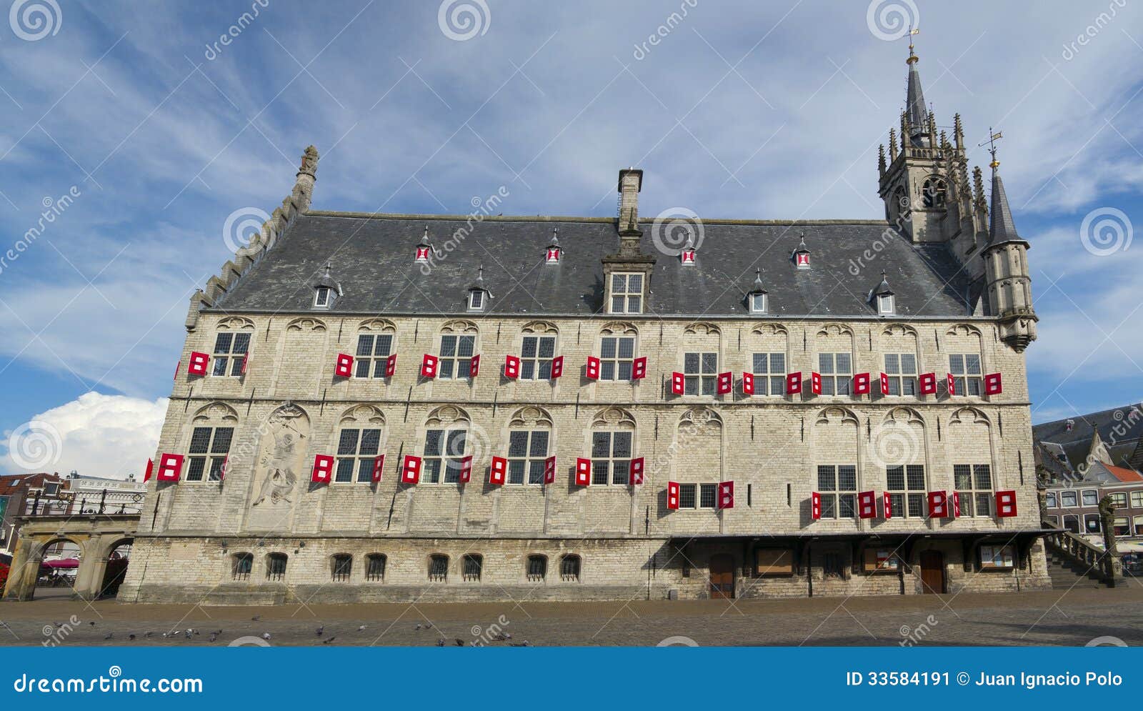 Medieval Town Hall in Gouda the Netherlands Stock Image - Image of ...