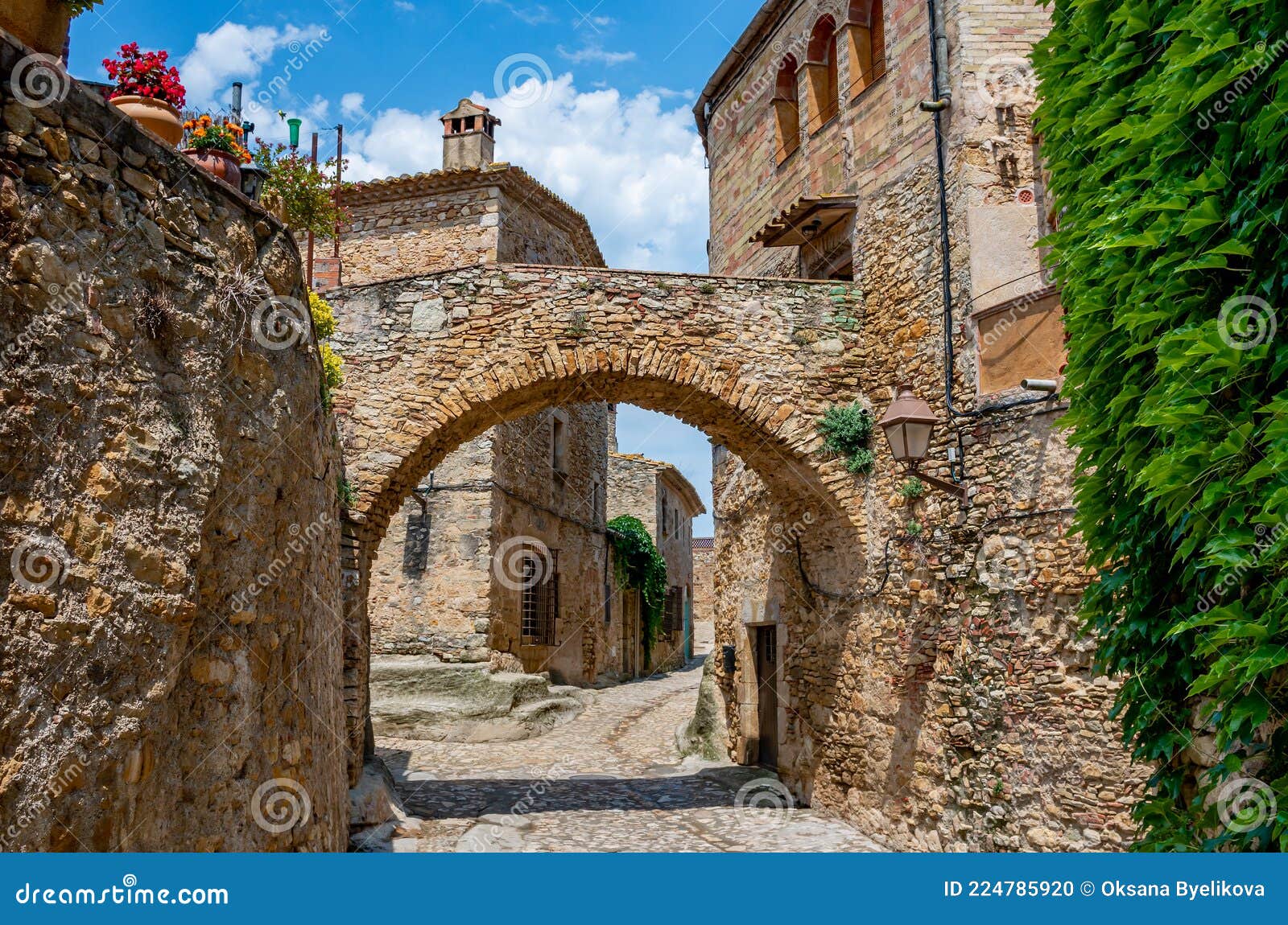 Medieval Town Peratallada in Catalonia, Spain Stock Photo - Image of ...