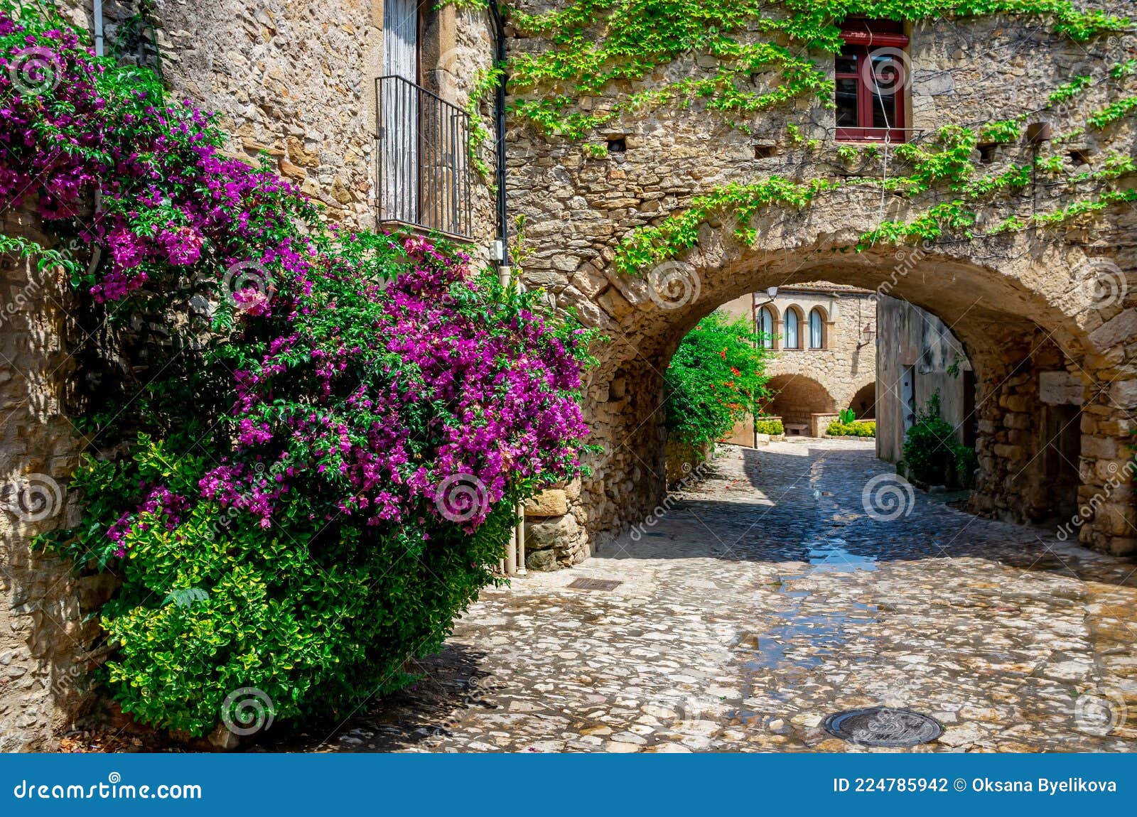 Medieval Town Peratallada in Catalonia, Spain Stock Photo - Image of ...