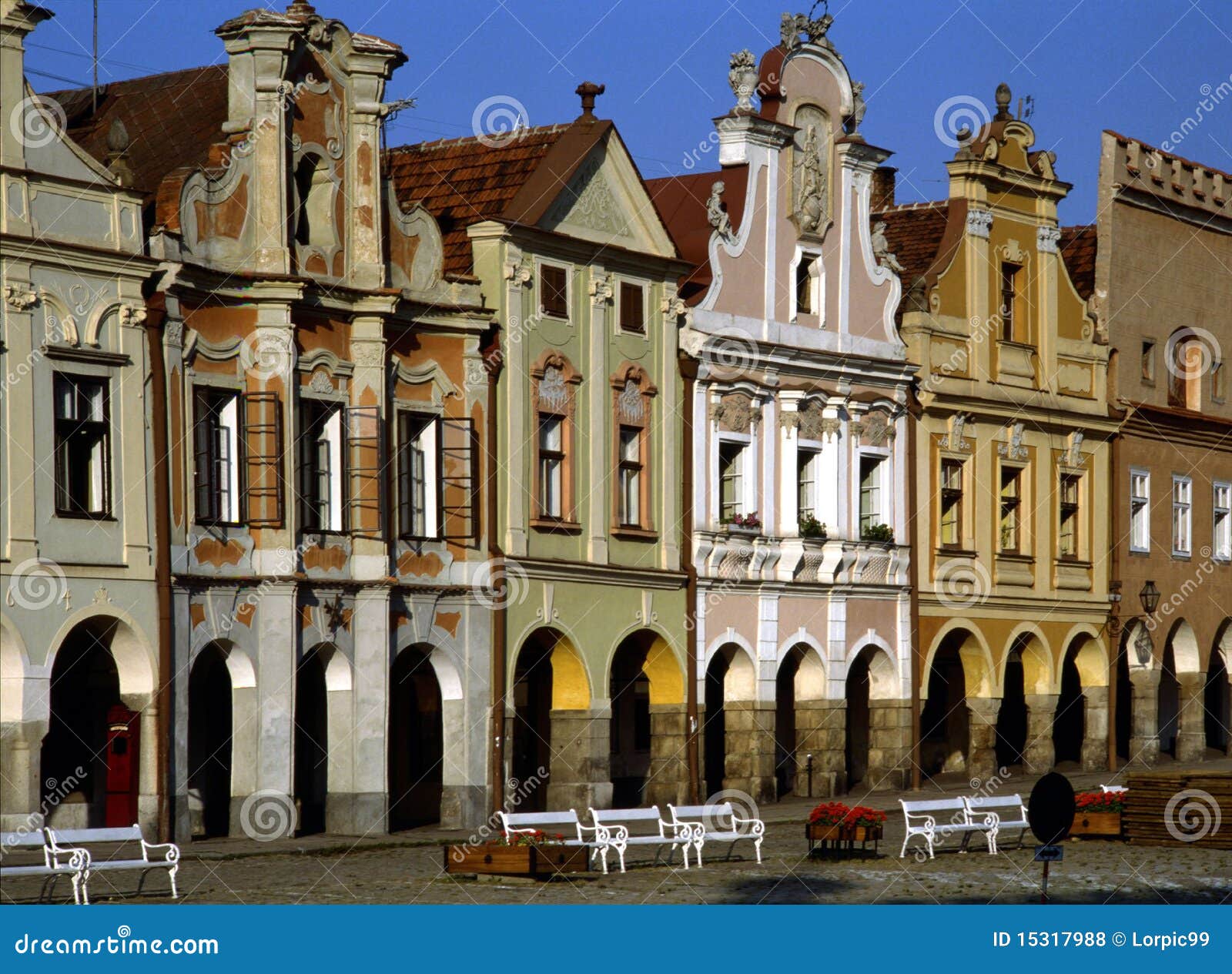 Medieval Town Square stock photo. Image of europe, tourist - 15317988