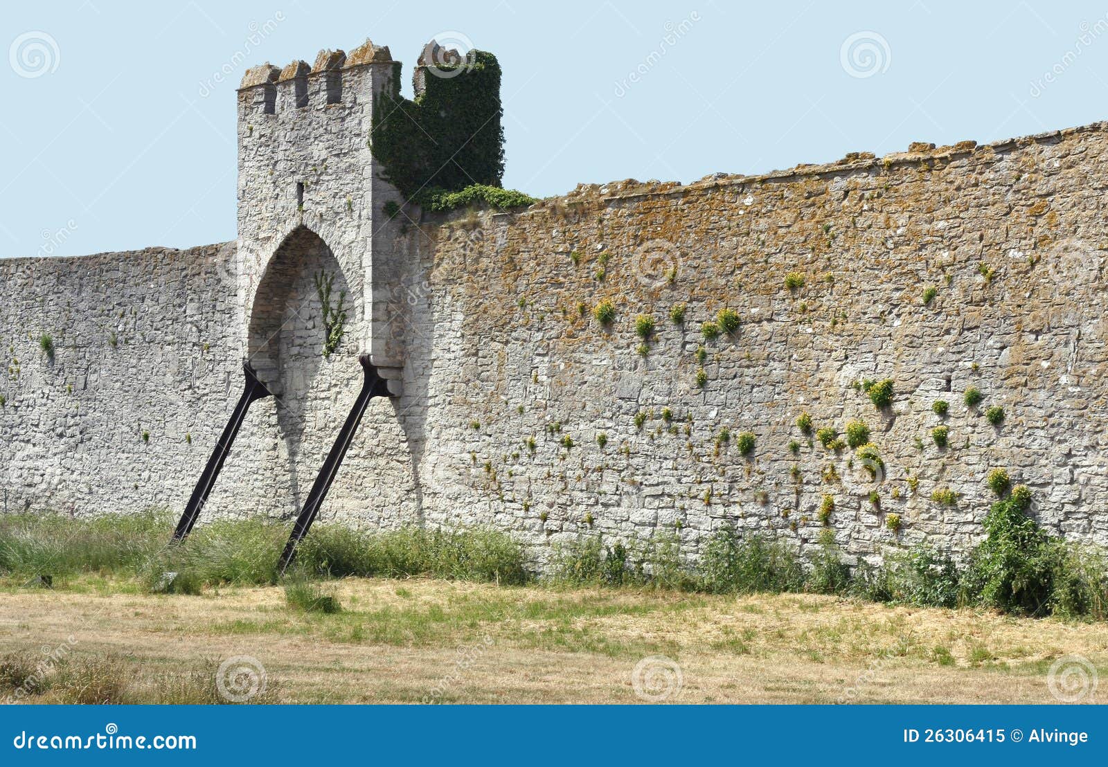 Medieval Town Wall and Tower Stock Image - Image of middle, gotland ...
