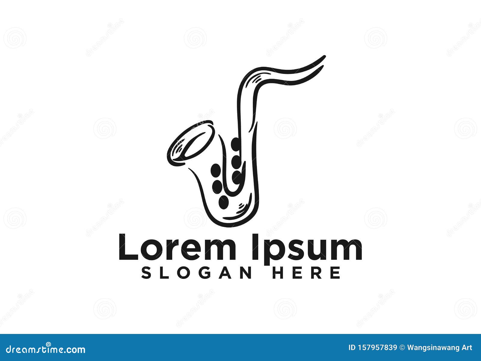 Saxophone Logo Cartoon Vector | CartoonDealer.com #156540435