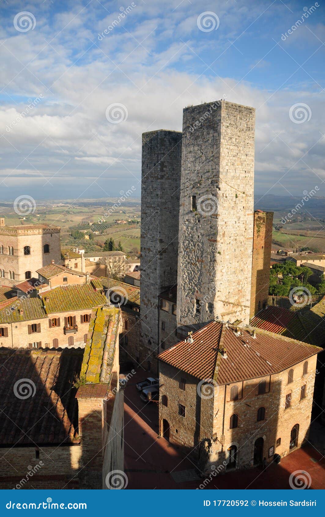 Medieval twin towers stock photo. Image of yard, tower - 17720592