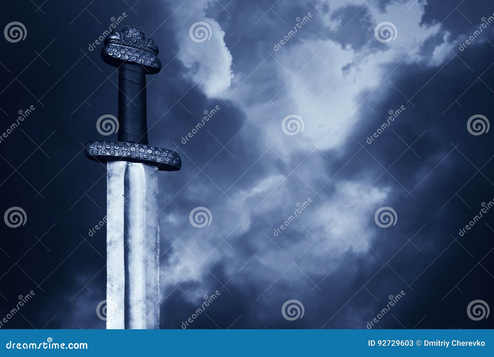 Medieval Viking Sword Against a Dramatic Sky Stock Image - Image of ...