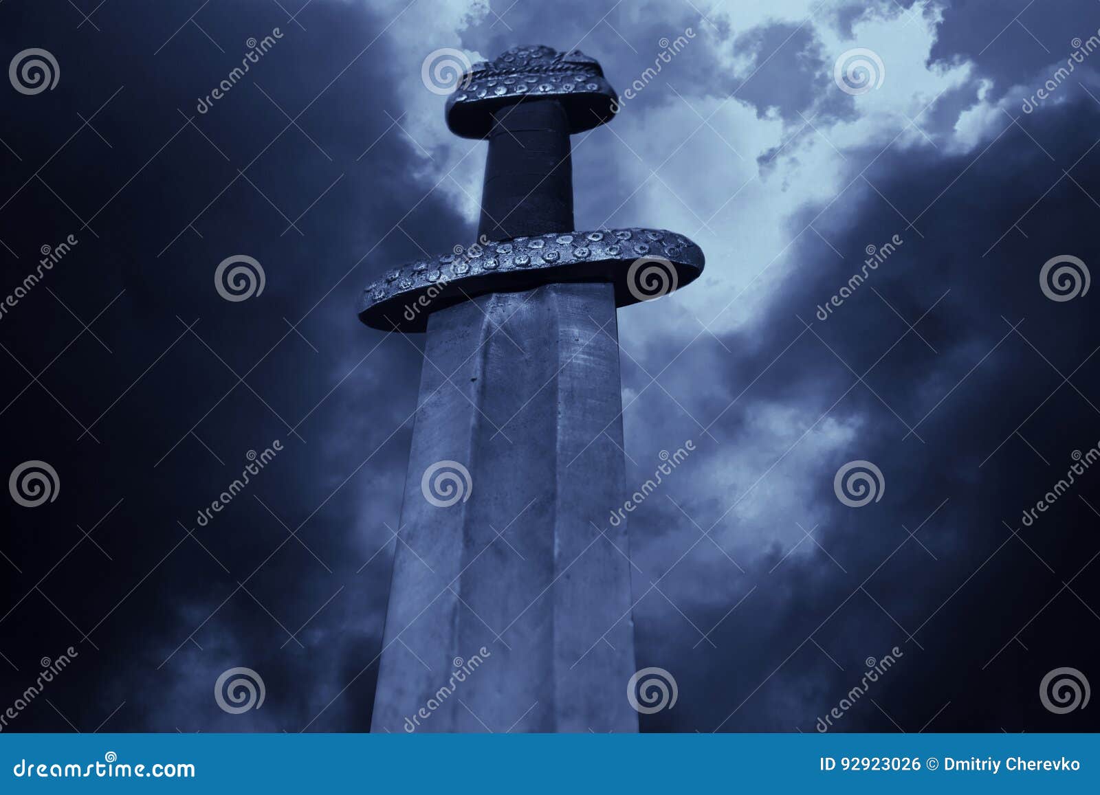Medieval Viking Sword Against a Dramatic Sky Stock Photo - Image of ...
