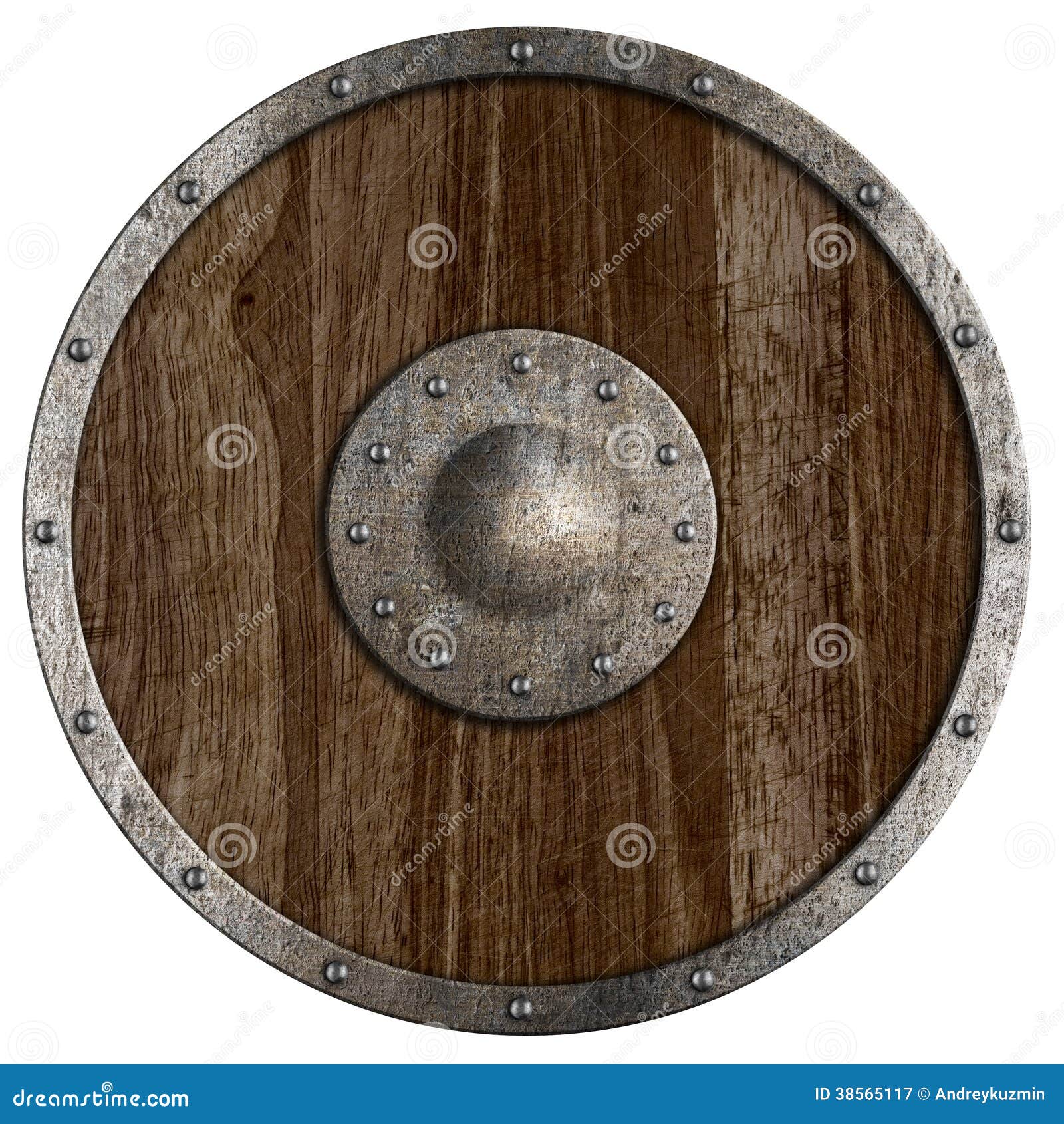 Medieval or Vikings Wooden Shield Isolated Stock Illustration ...