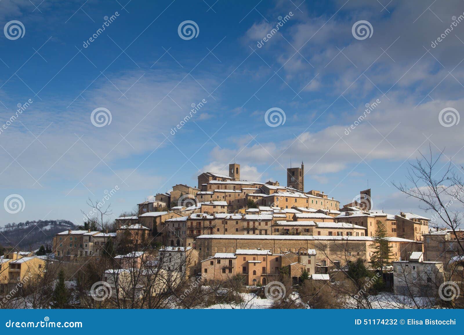 Medieval Village of Sarnano Stock Photo - Image of clouds, ancient ...