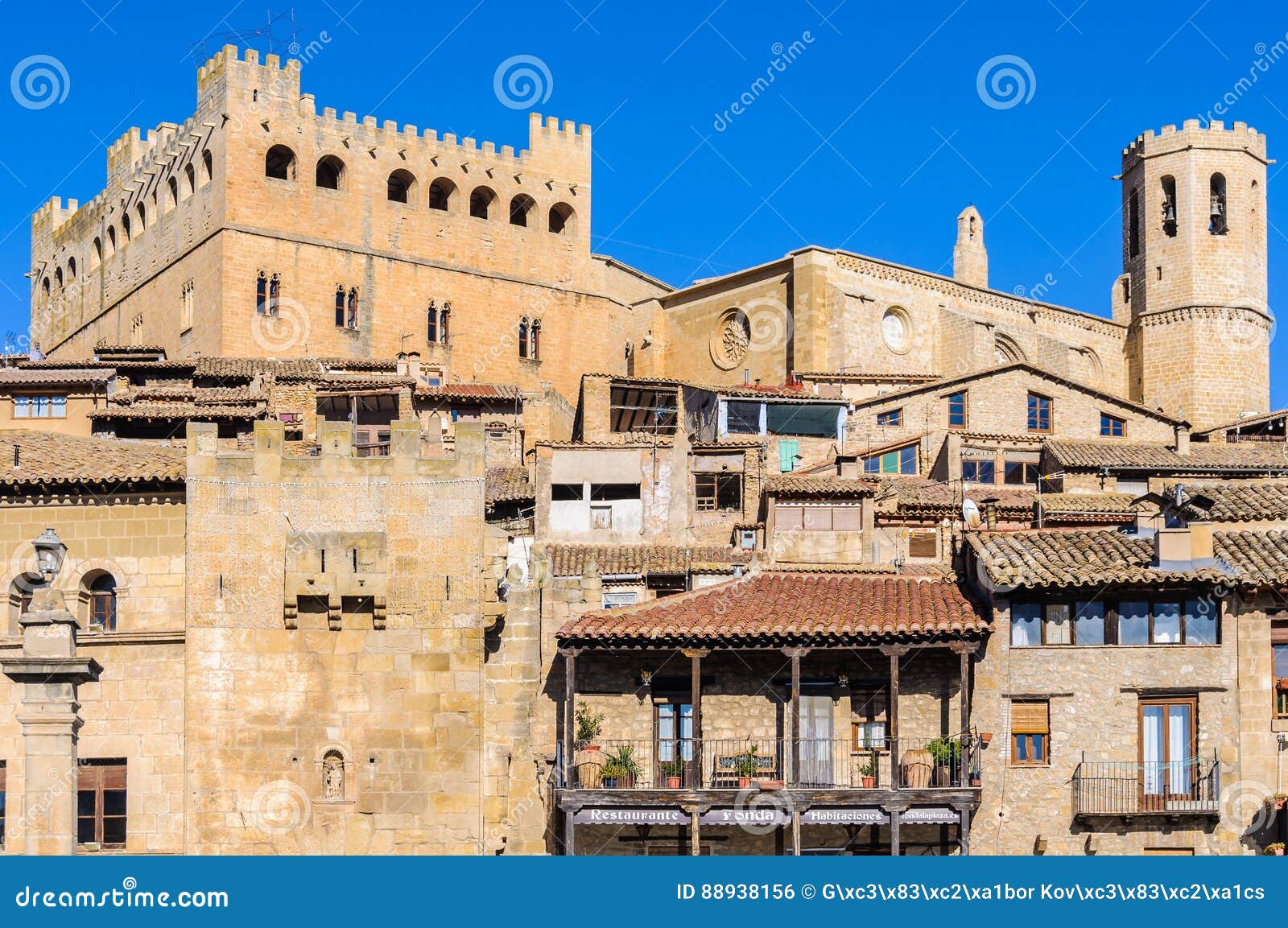 Medieval Village And Castle In Besalu, Costa Brava, Spain. Besalu Is A ...