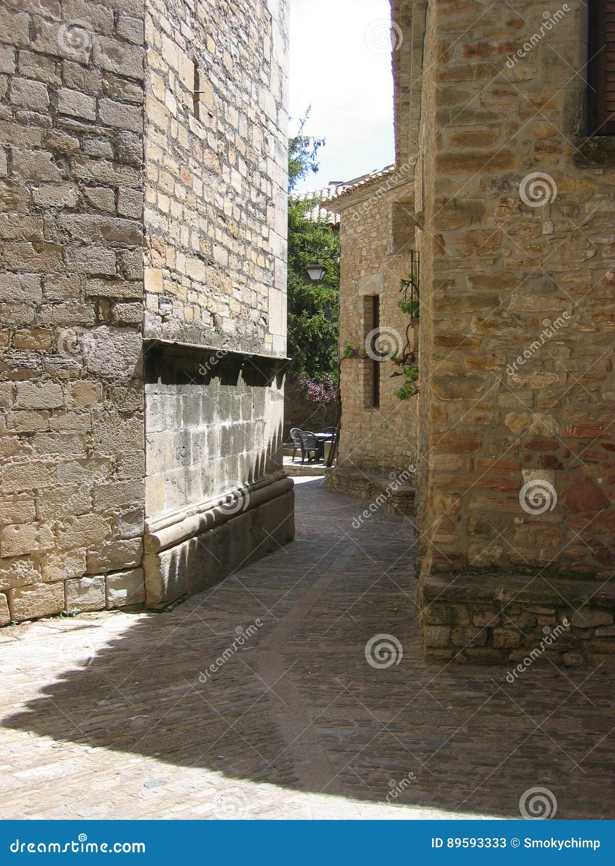 Medieval Walkway in Spain stock image. Image of gothic - 89593333