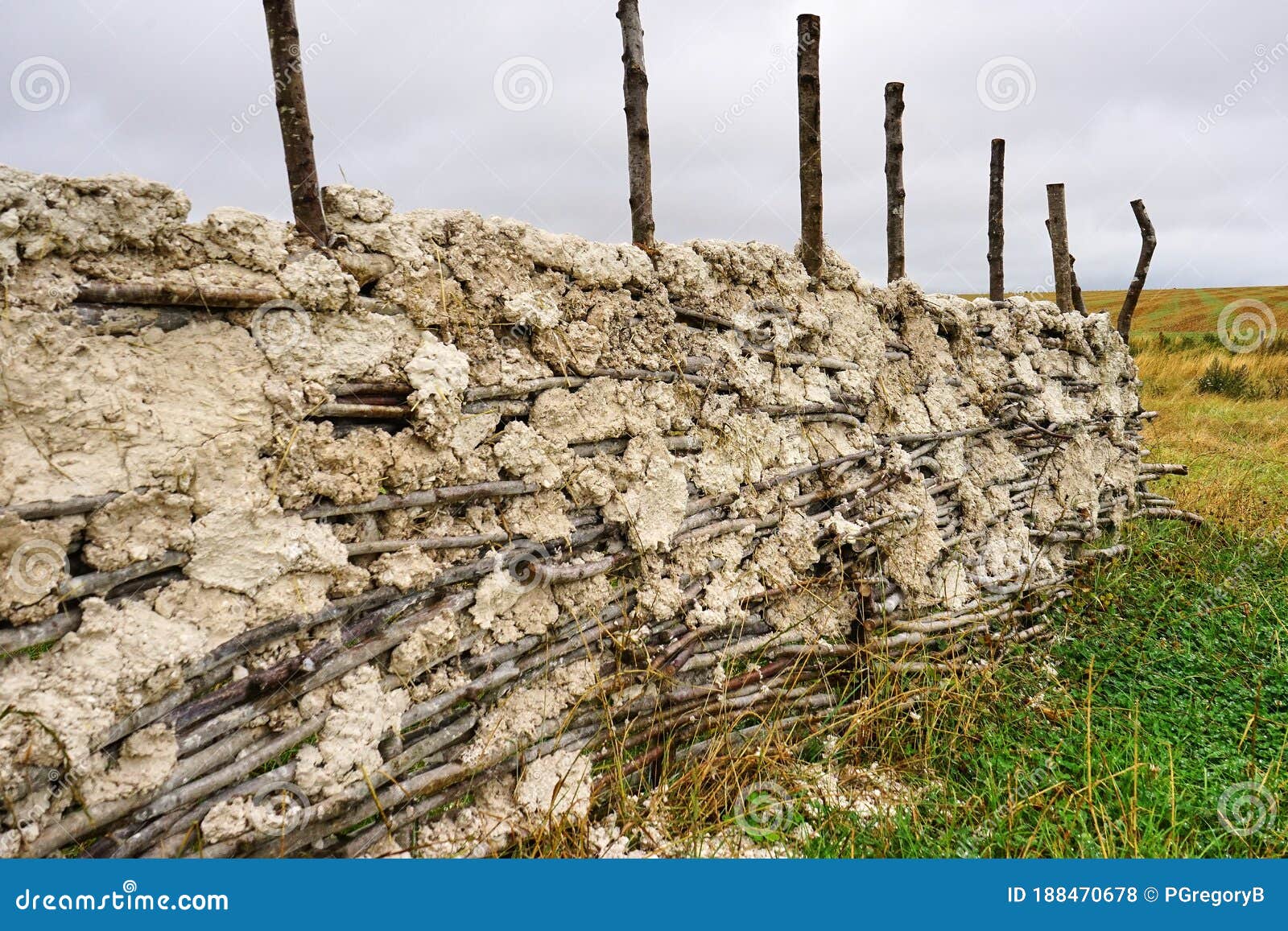 Medieval Wall Built with Wattle and Daub Method Stock Photo - Image of ...