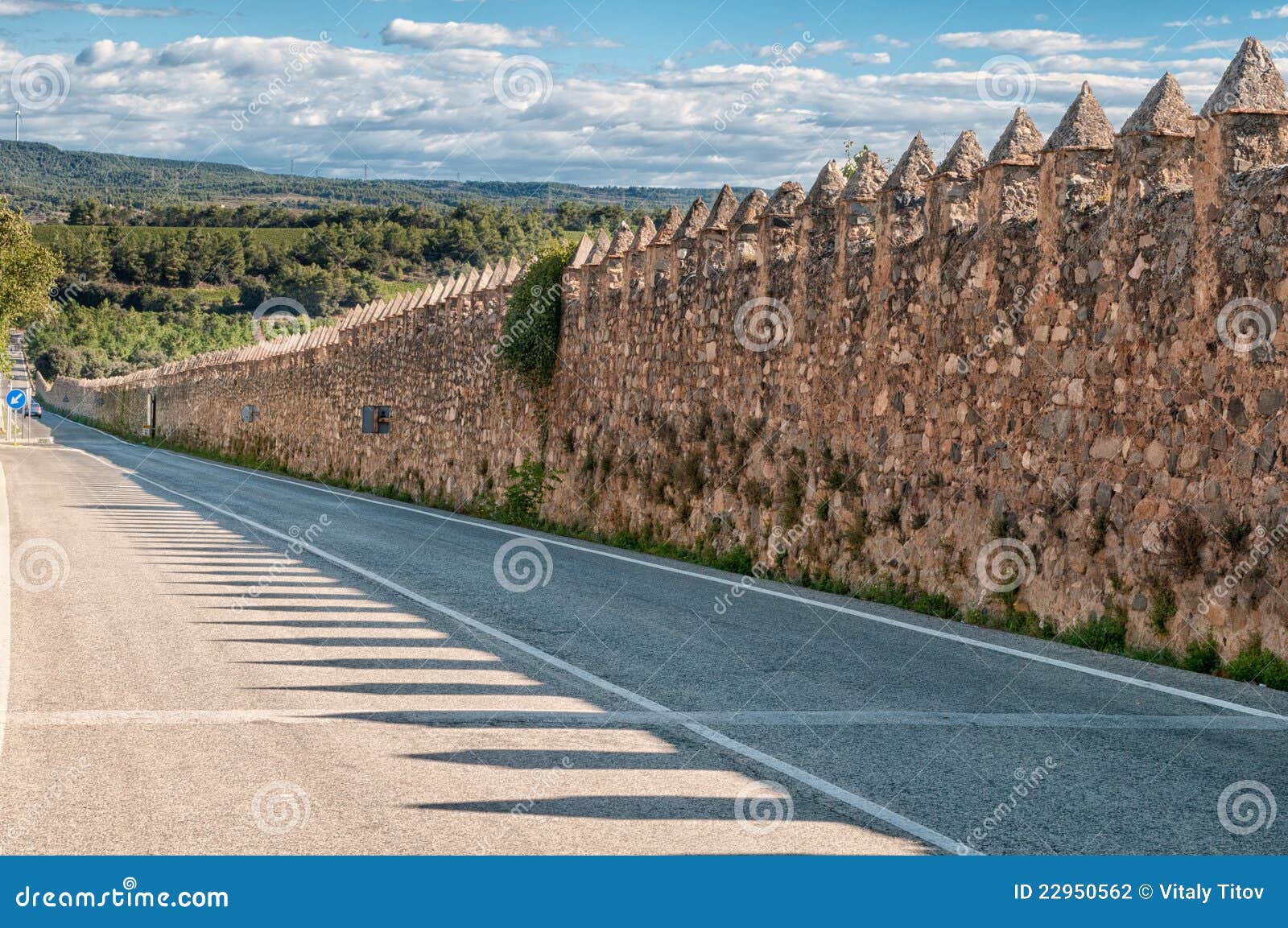 Medieval Wall, Monastery of Santa Maria De Poblet, Stock Photo - Image ...