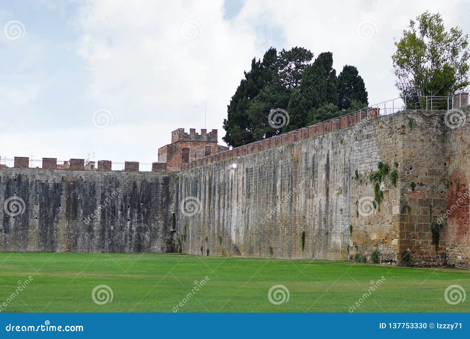 Medieval Wall of Pisa, Italy Stock Photo - Image of travel, bricks ...