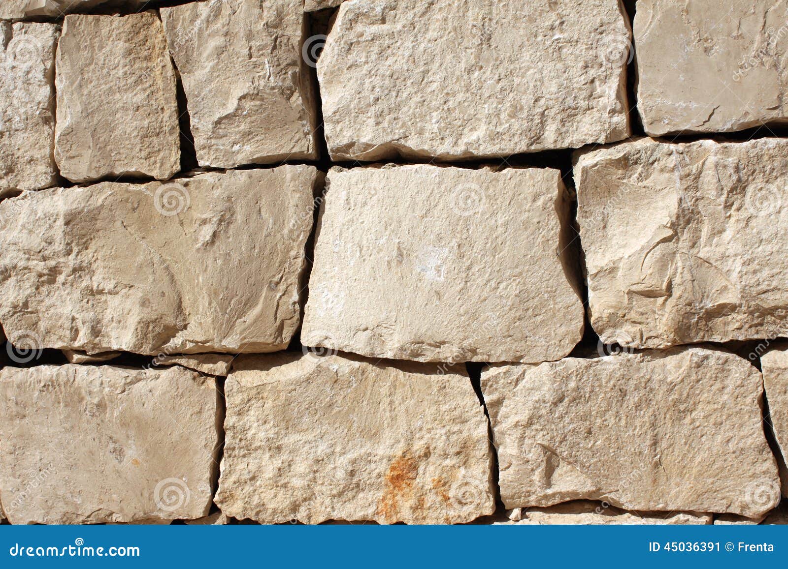 Medieval Wall of Stone Blocks Stock Image - Image of mottled ...