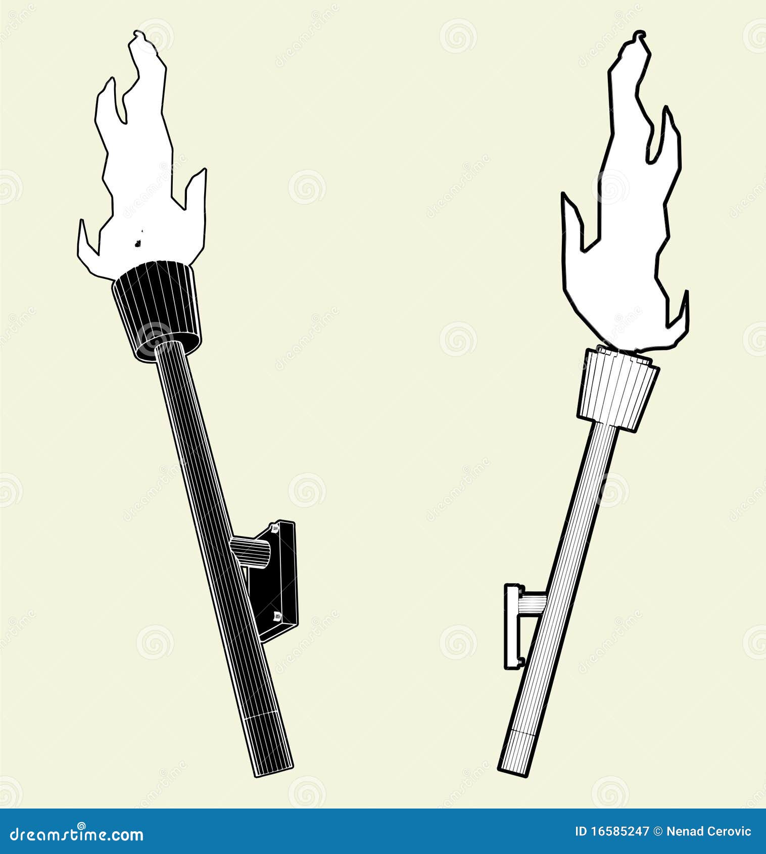 Medieval Wall Torch Vector 01 | CartoonDealer.com #16585247