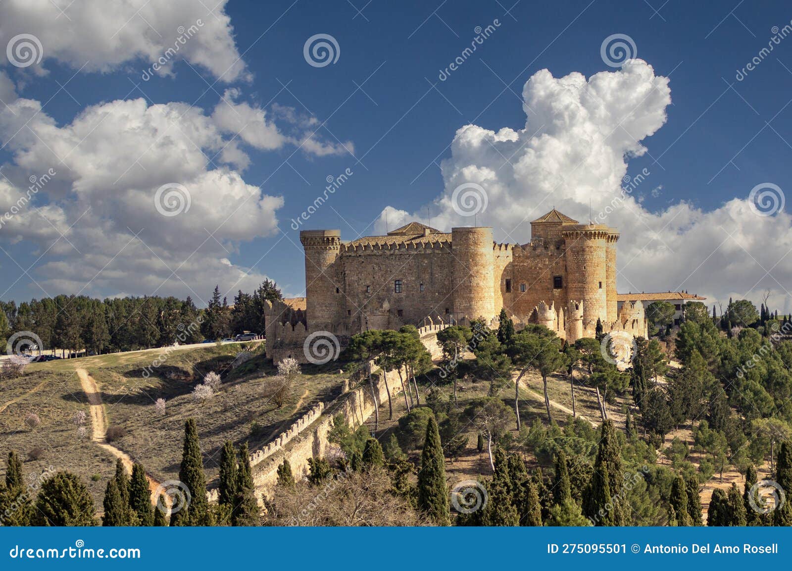 Medieval Walled Castle in the Municipality of Belmonte Stock Image ...