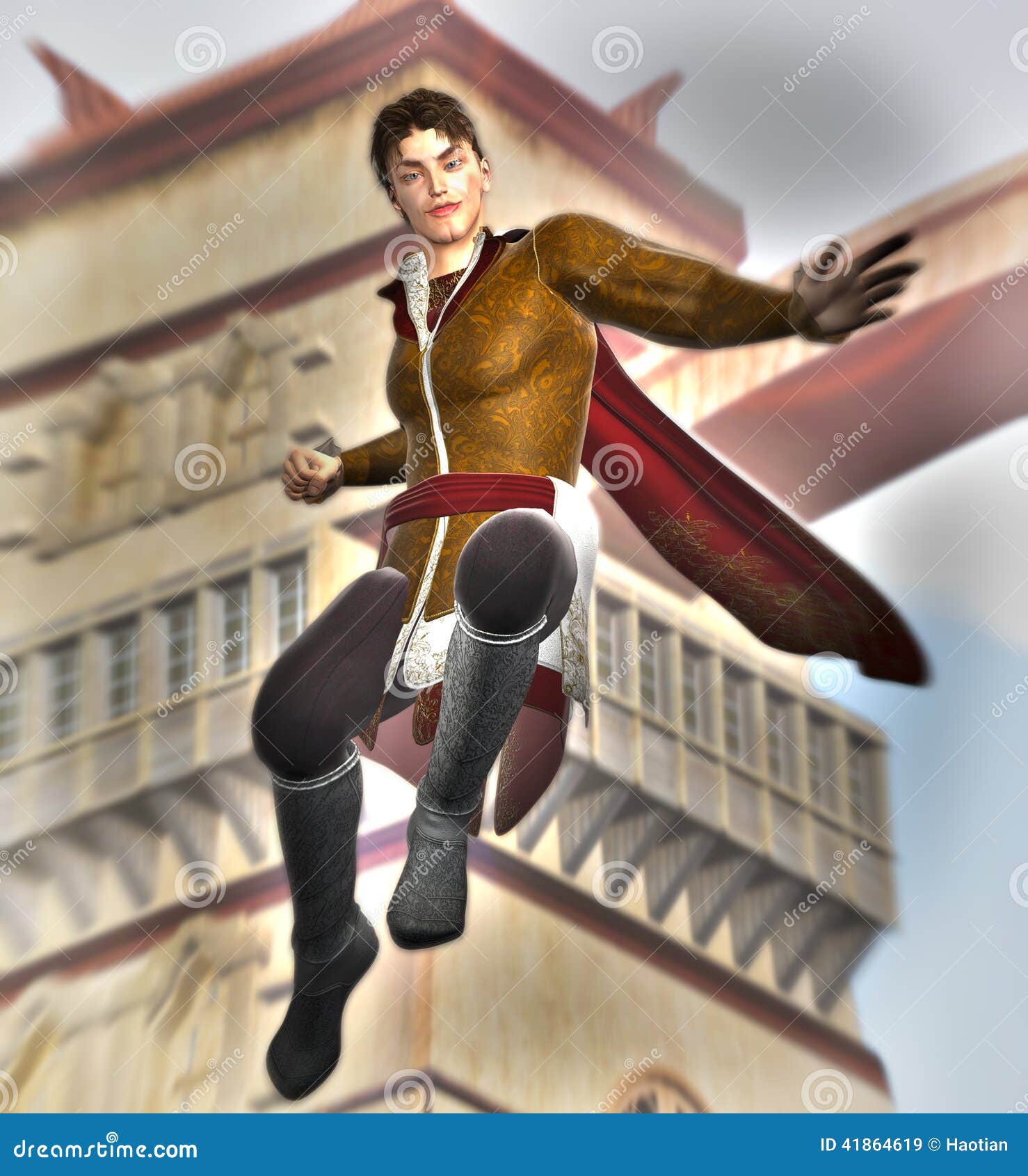 Medieval Warrior attacks stock illustration. Illustration of mythical ...