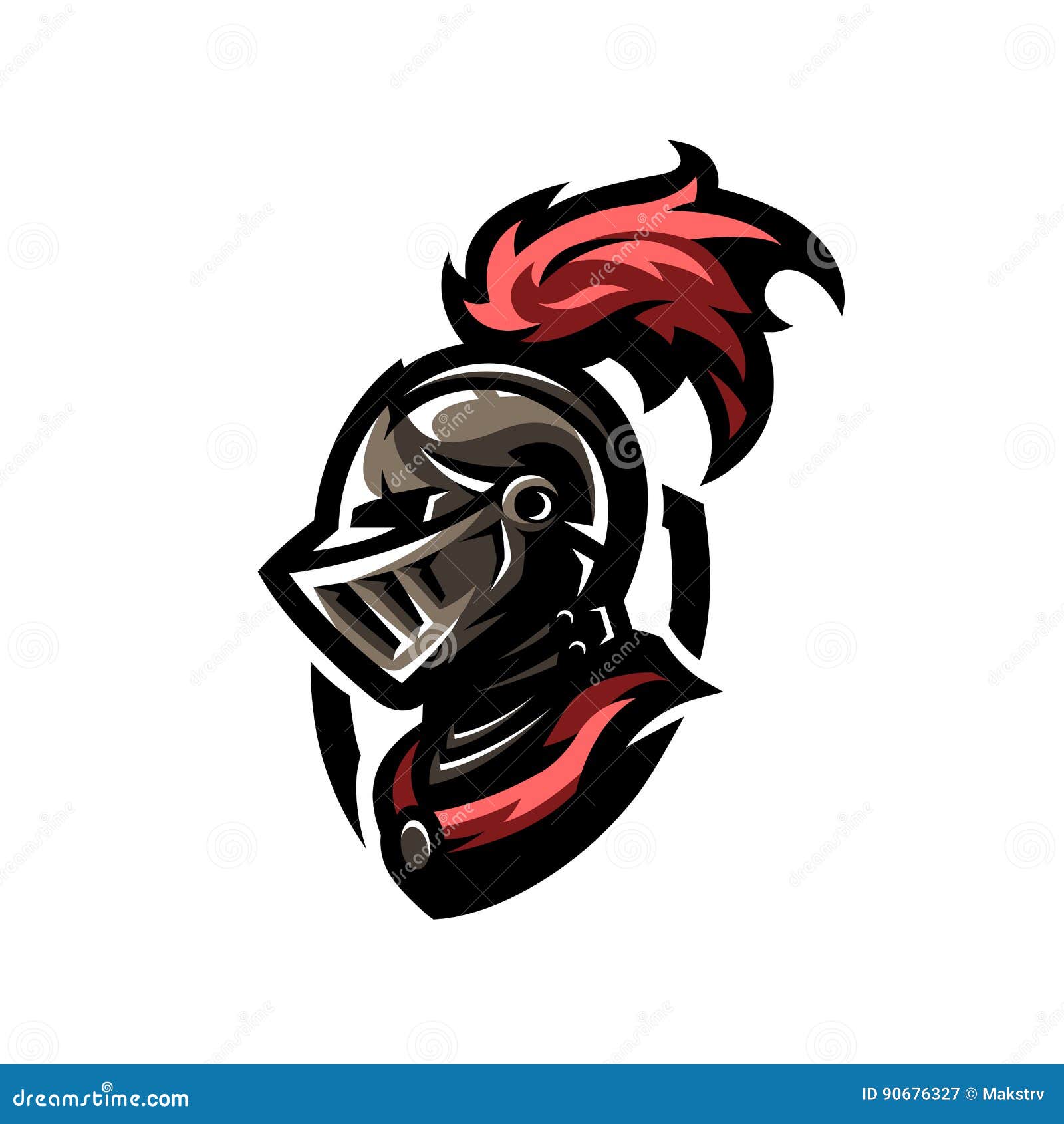Medieval Knight Helmet Profile