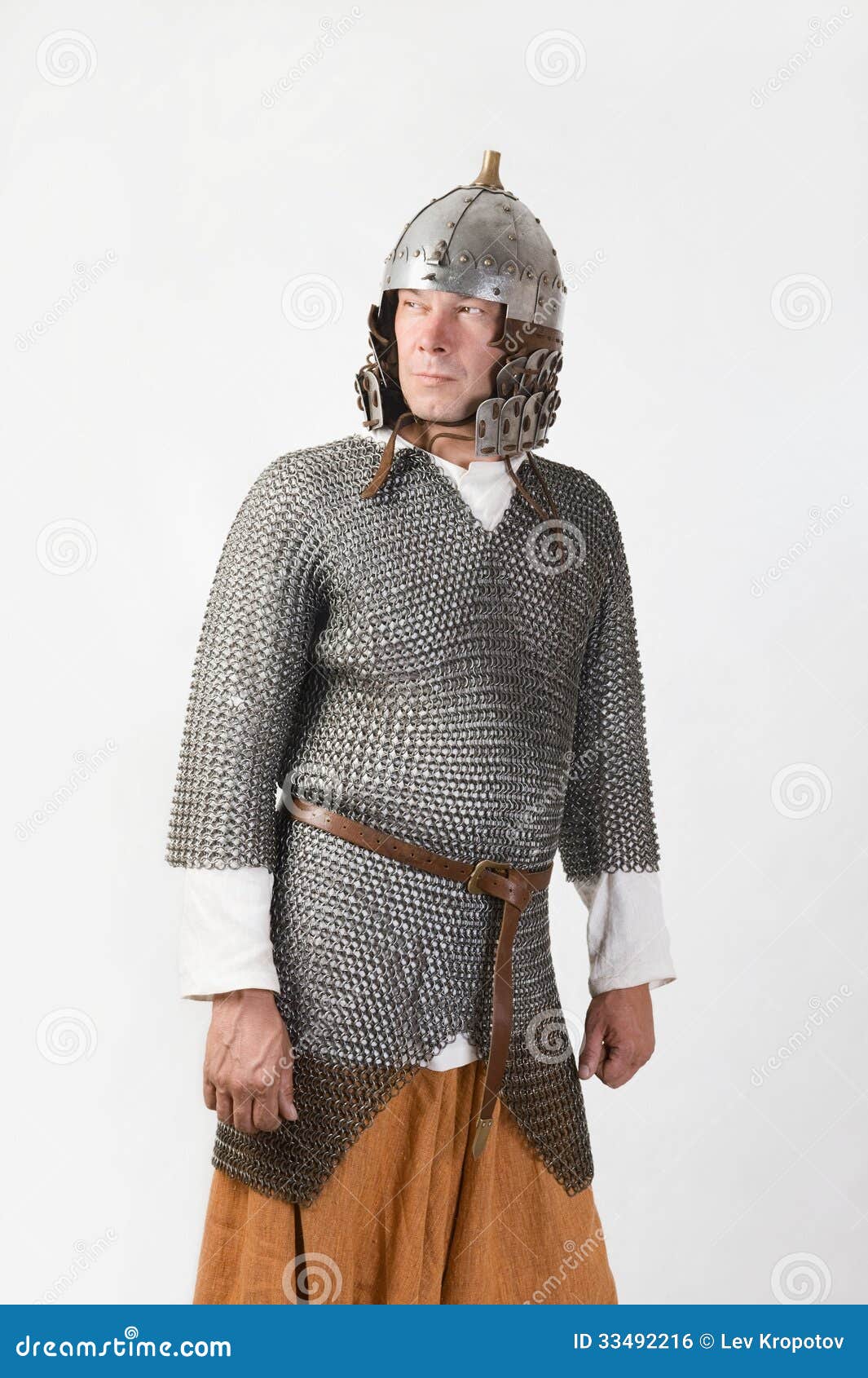 Medieval Warrior Medieval Helmet And Chainmail Armor. Stock Image ...