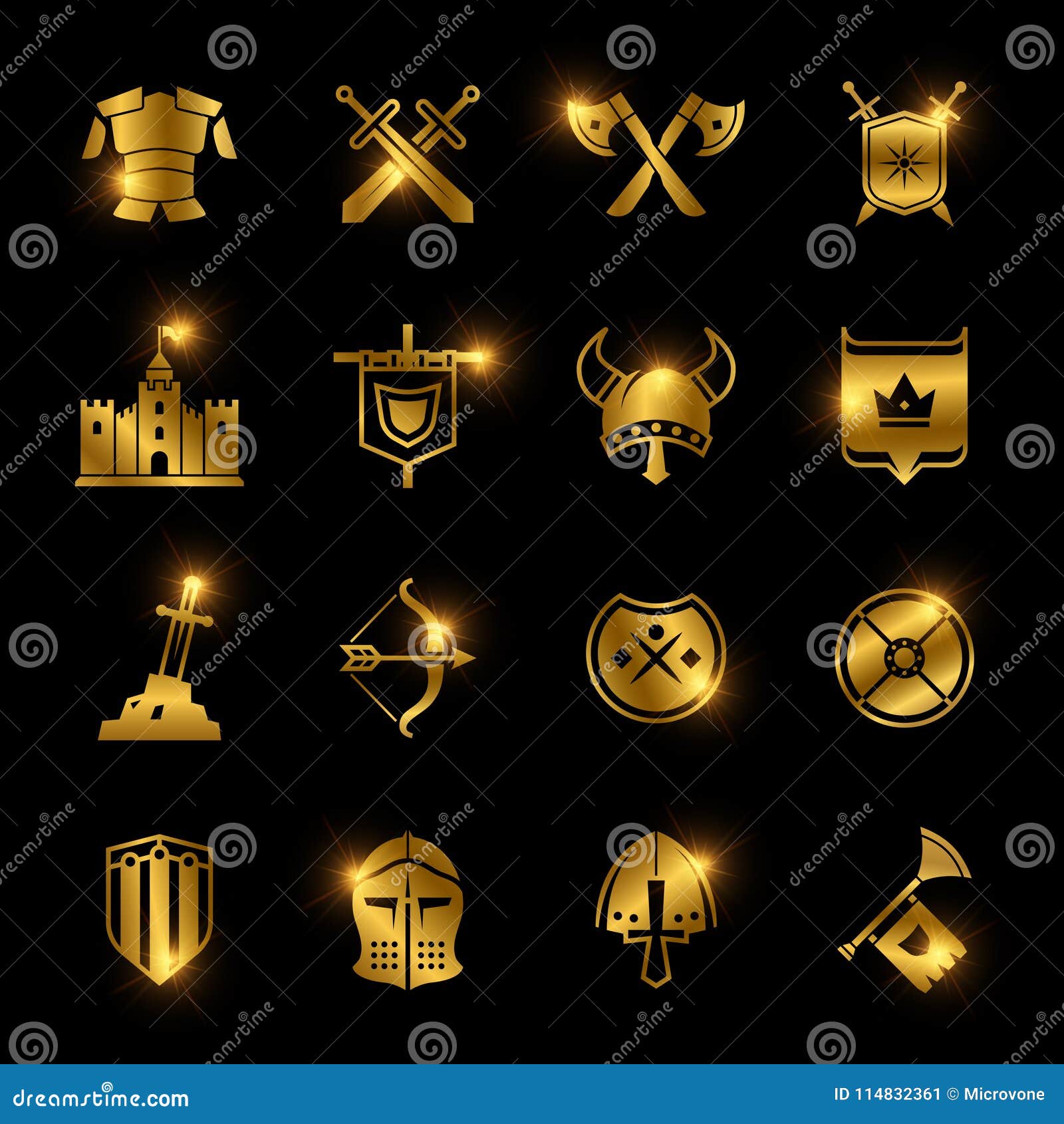 Medieval Warriors Shield and Sword Vector Icons Stock Vector ... Medieval Warriors Shield and Sword Vector Icons Stock Vector ...